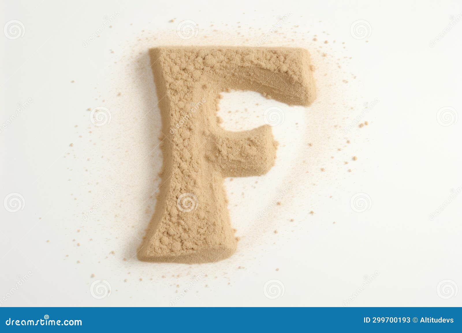 Letter F, from Sand, on White Background Stock Illustration ...