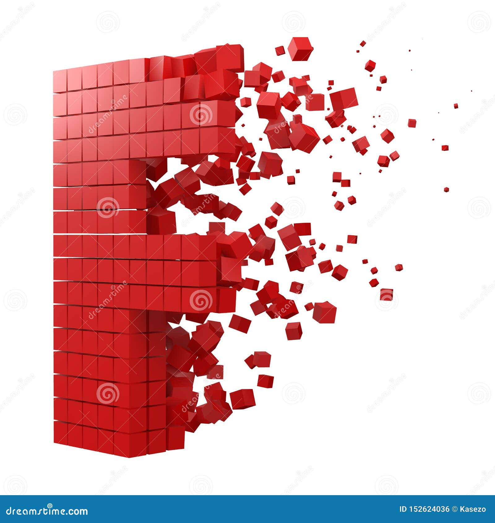Letter F Shaped Data Block. Version with Red Cubes Stock Vector ...