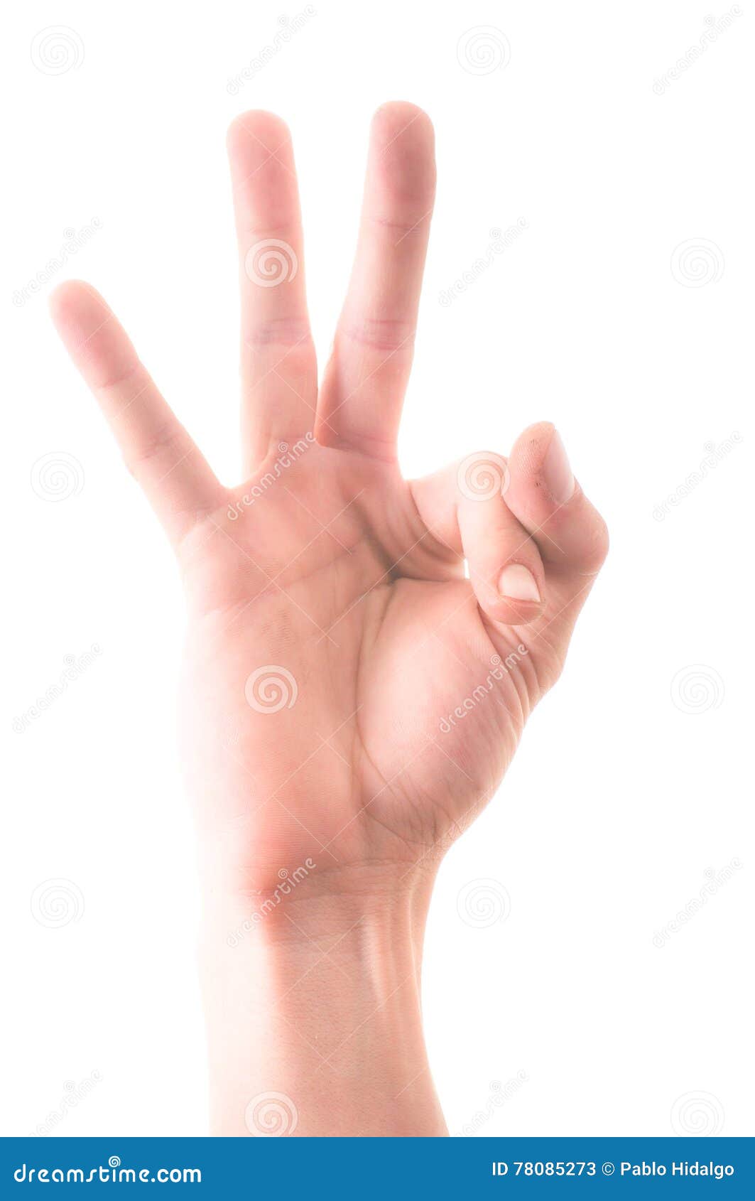Letter F in Sign Language, on a White Background Stock Image - Image of ...
