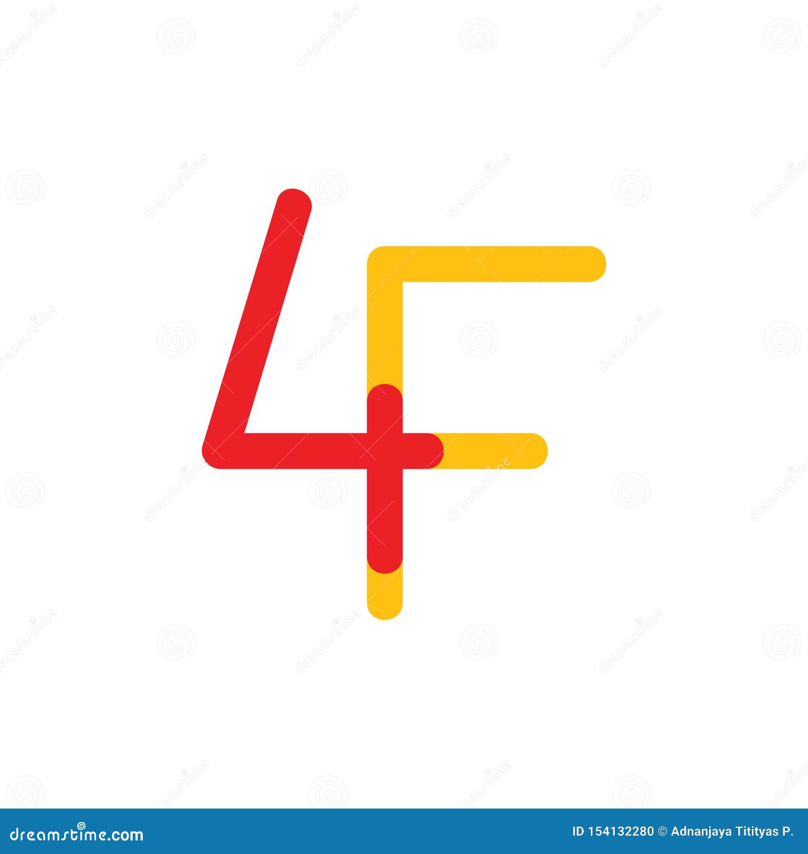 Letter 4f F4 Simple Line Logo Vector Stock Vector - Illustration of ...