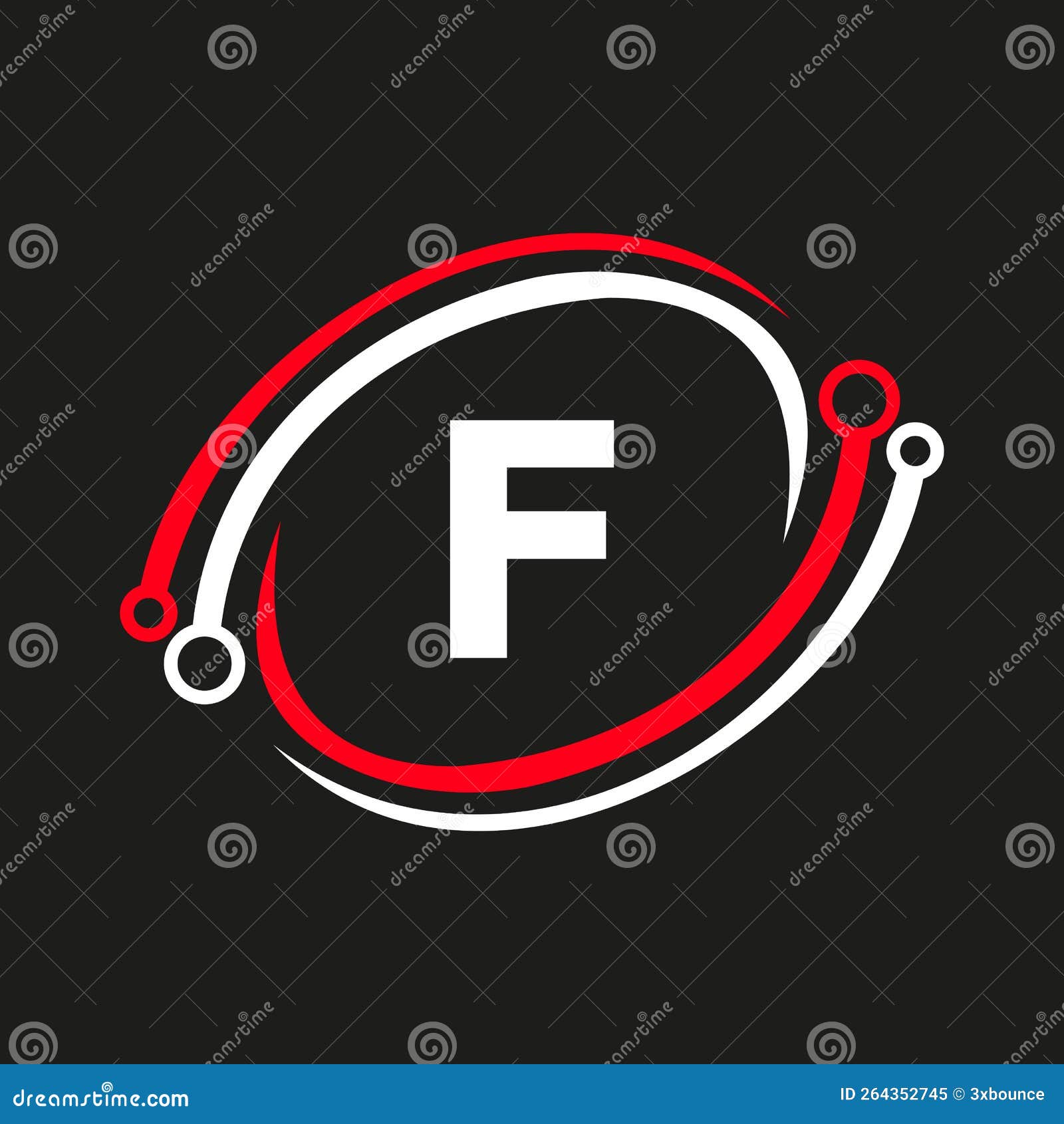 Letter F Technology Logo Combine with Technology Cable Vector Template ...