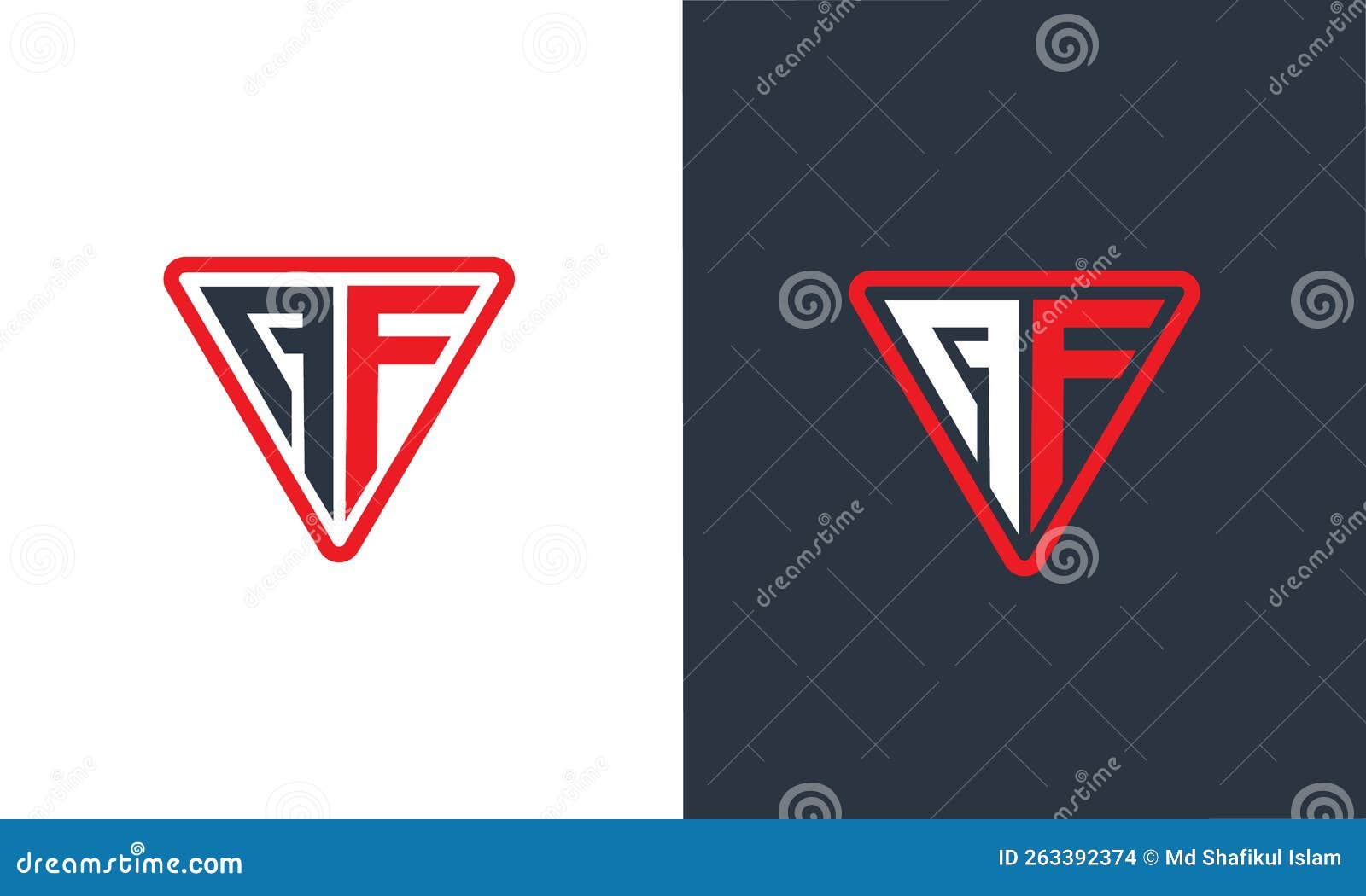 Letter a F Triangle Logo Design Stock Illustration - Illustration of ...