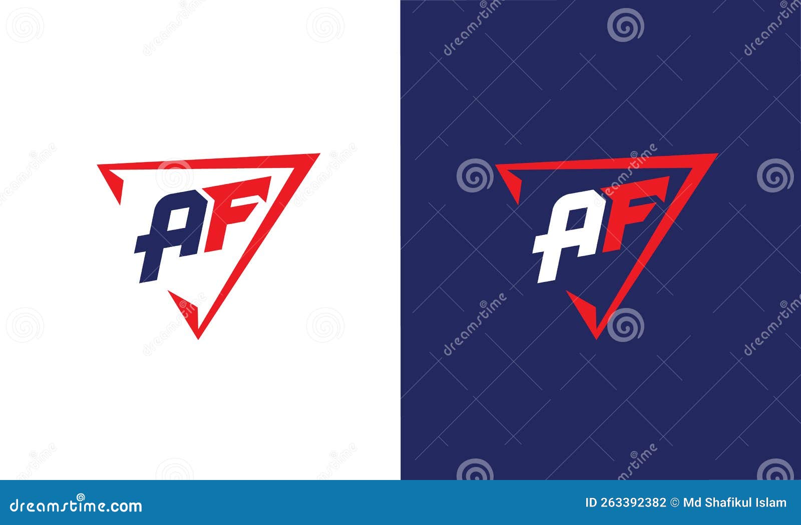Letter a F Triangle Logo Design Stock Illustration - Illustration of ...
