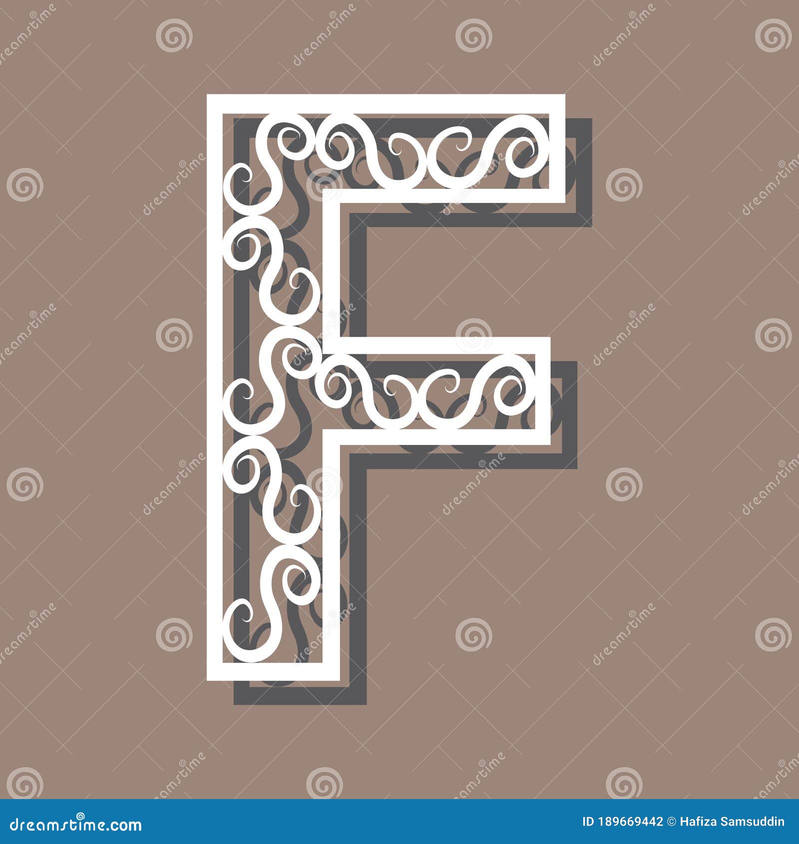 Letter F. Vector Illustration Decorative Design Stock Vector ...