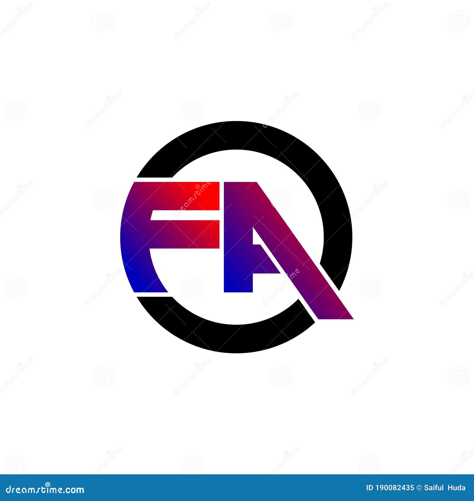 Letter Fa Monogram Logo Icon Design Vector. Stock Vector - Illustration ...