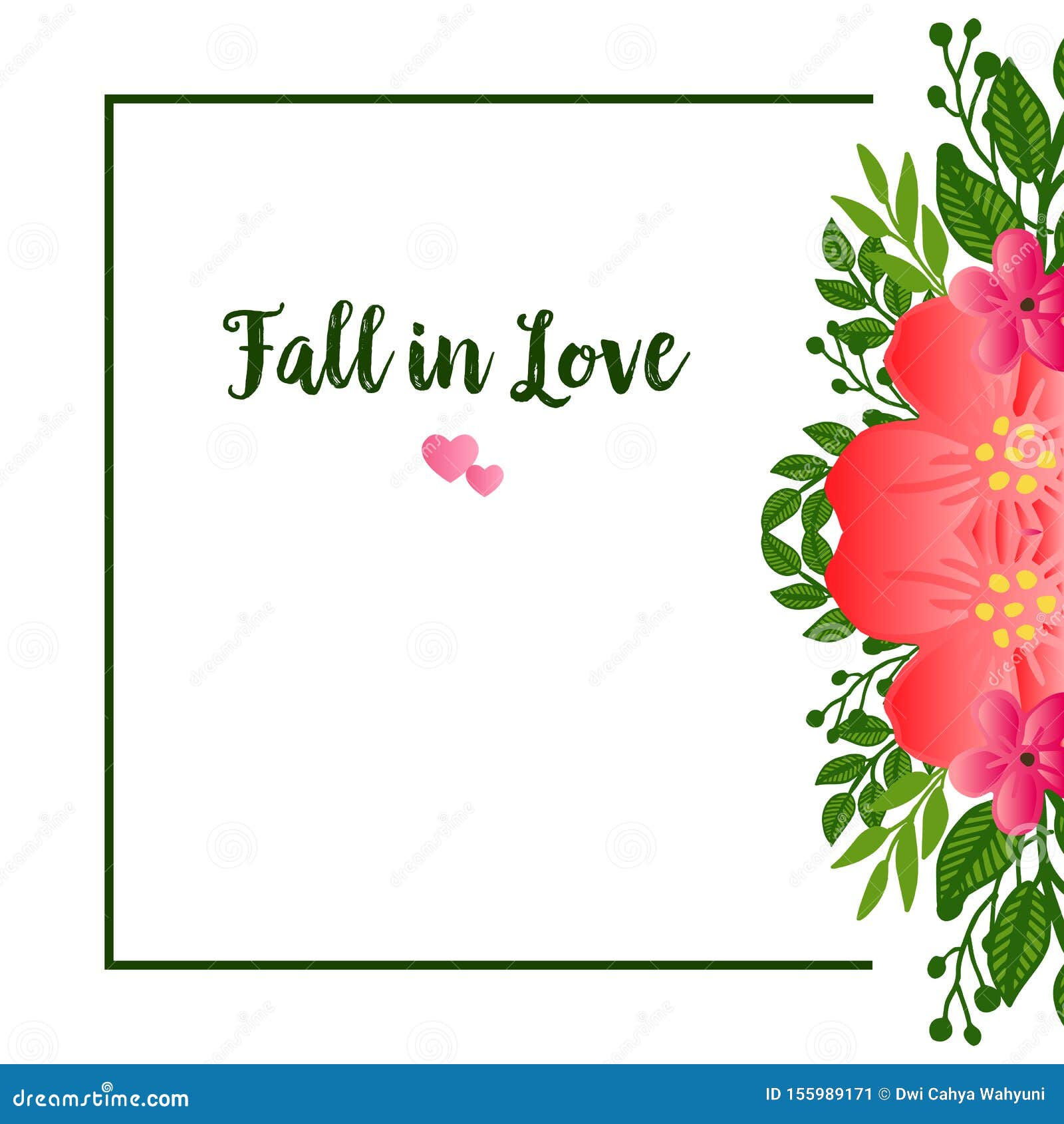 Letter Fall in Love, Space for Your Text, with Elegant Card Fall in ...