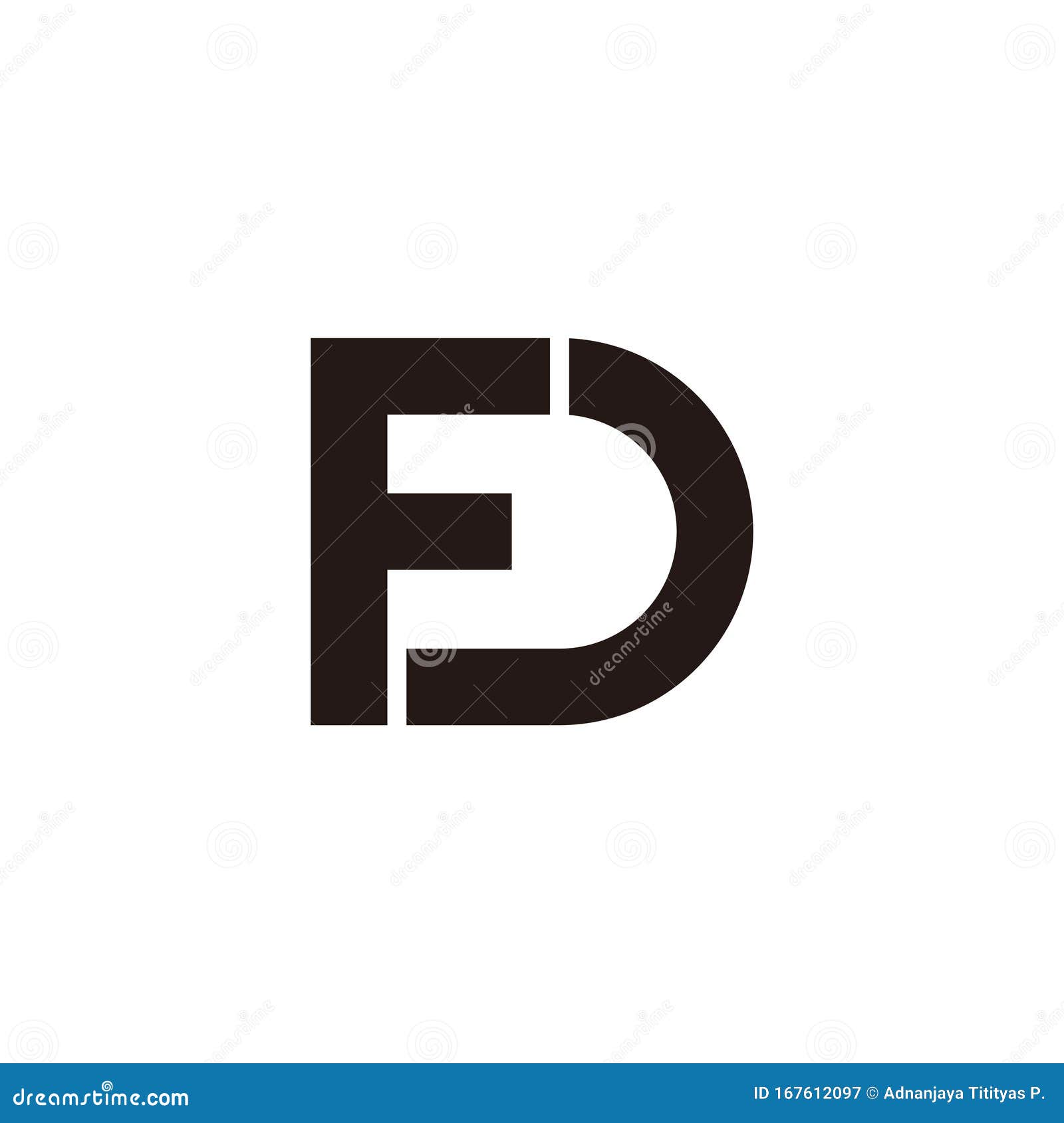 Letter Fd Geometric Simple Logo Vector Stock Vector - Illustration of ...