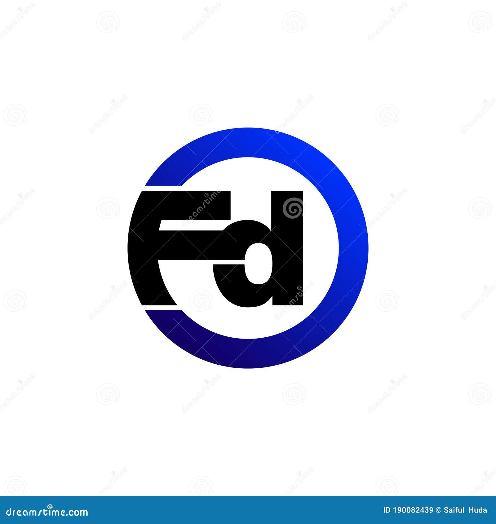 Letter Fd Monogram Logo Icon Design Vector. Stock Vector - Illustration ...