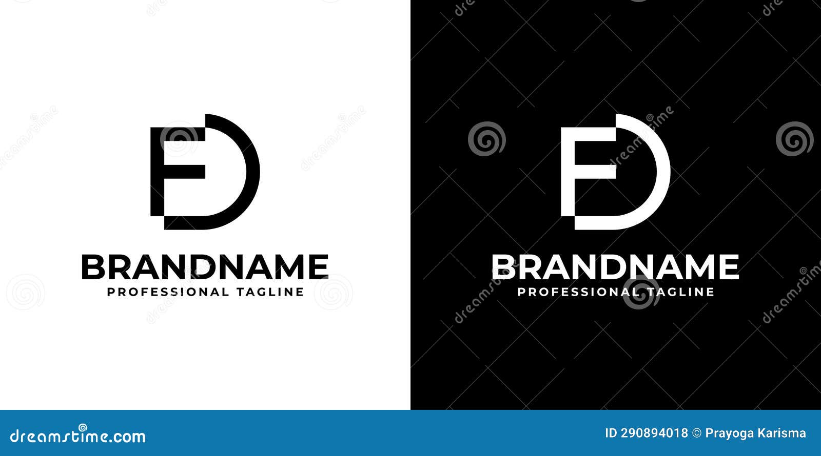 Letter FD Monogram Logo Bundle, Sutable For Business With FD Or DF ...