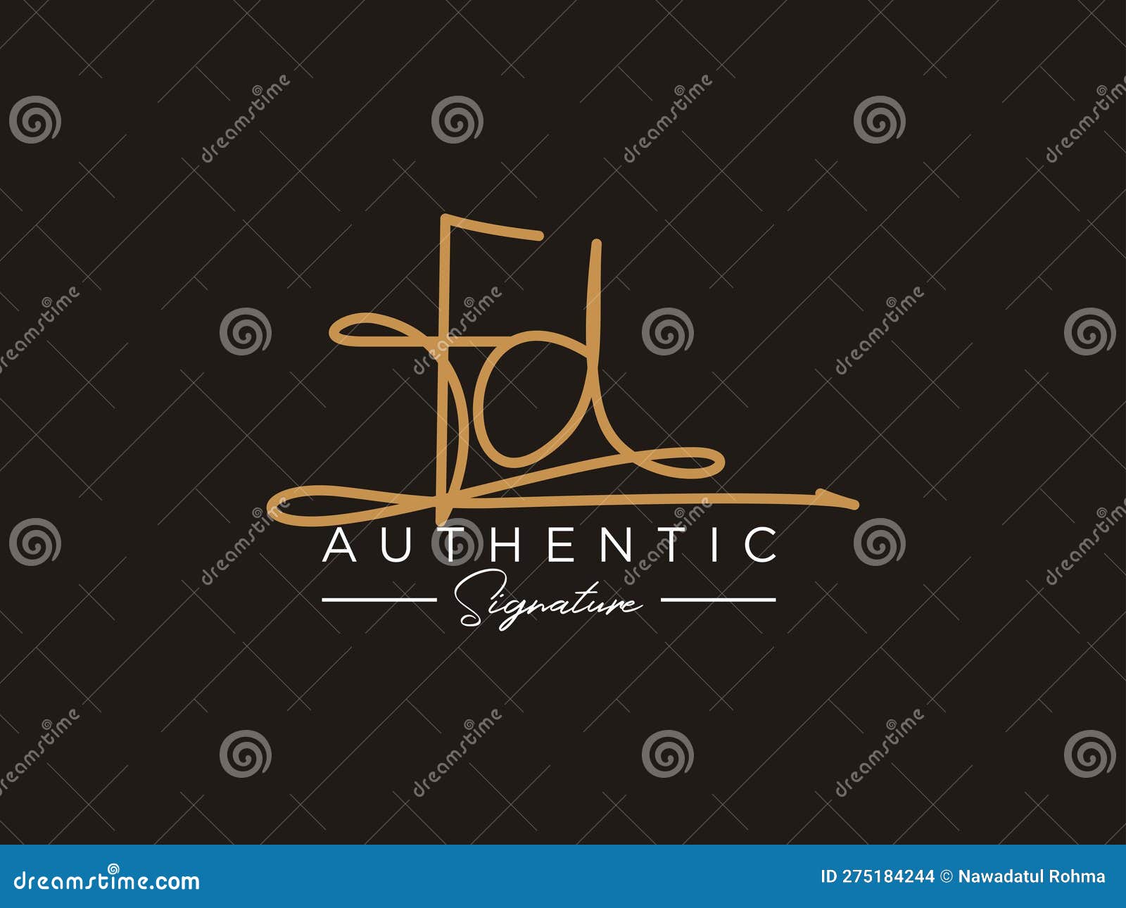 Letter FD Signature Logo Template Vector Stock Vector - Illustration of ...