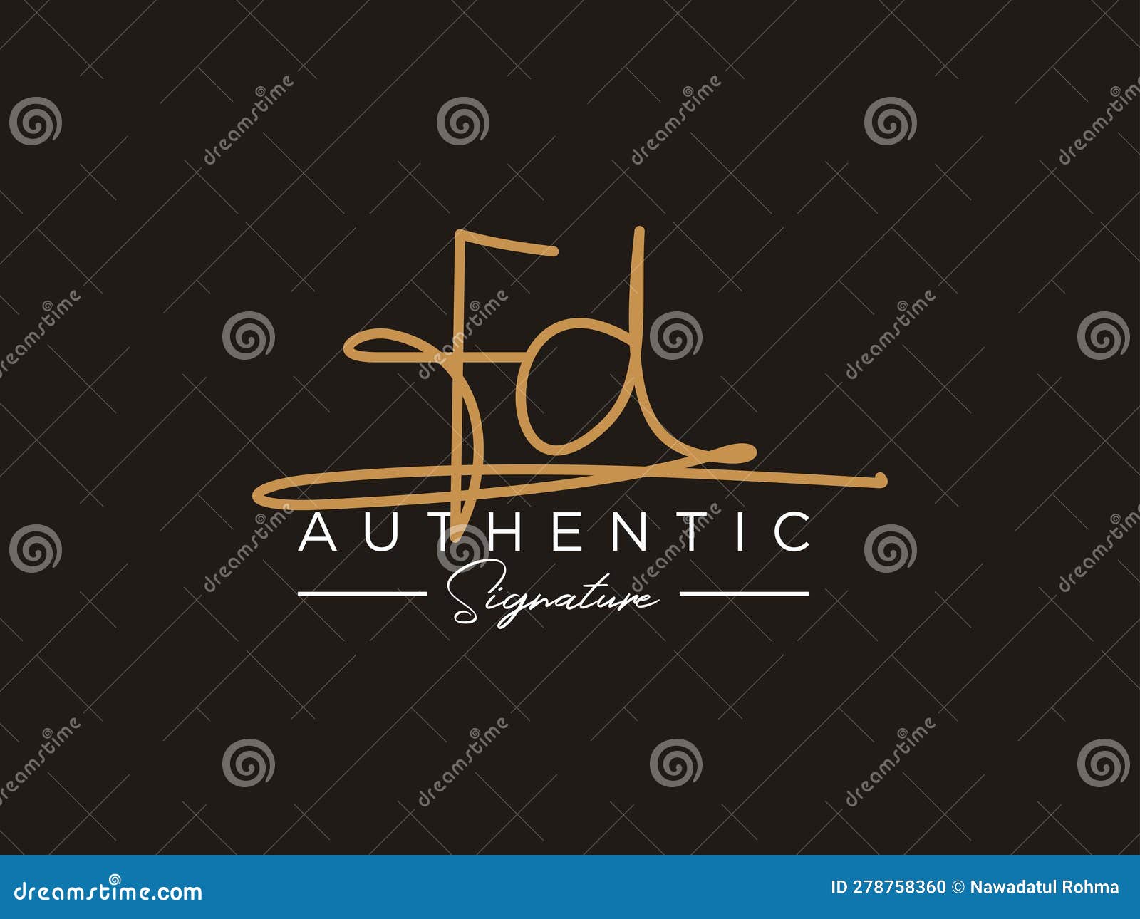 Letter FD Signature Logo Template Vector Stock Vector - Illustration of ...
