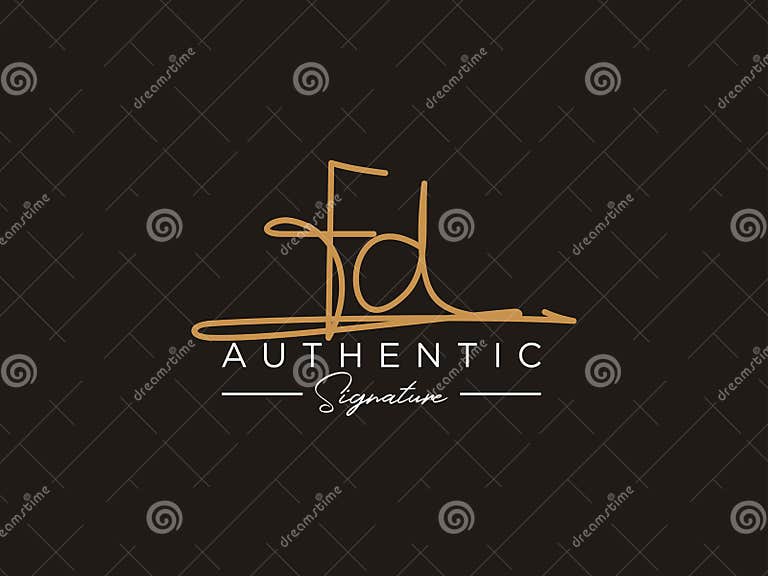 Letter FD Signature Logo Template Vector Stock Vector - Illustration of ...