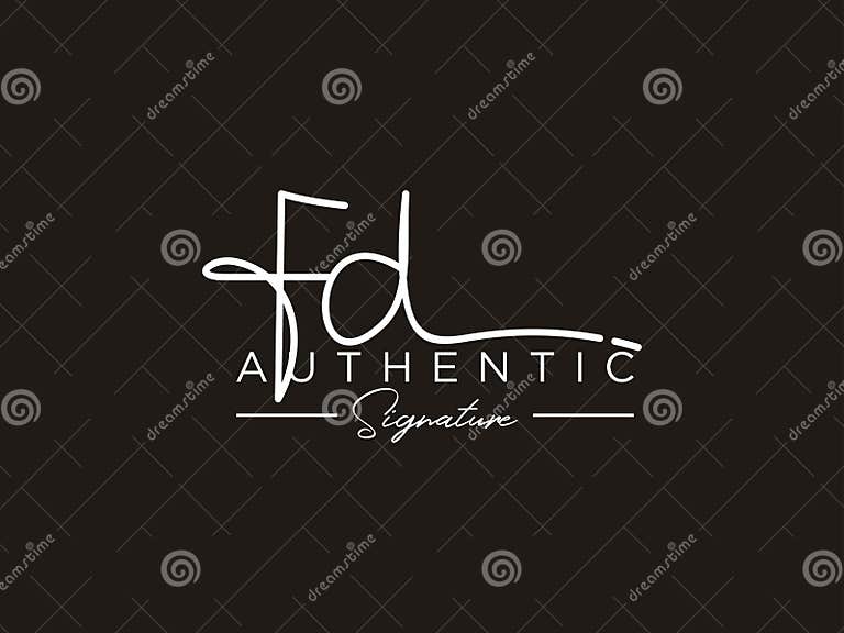 Letter FD Signature Logo Template Vector Stock Vector - Illustration of ...