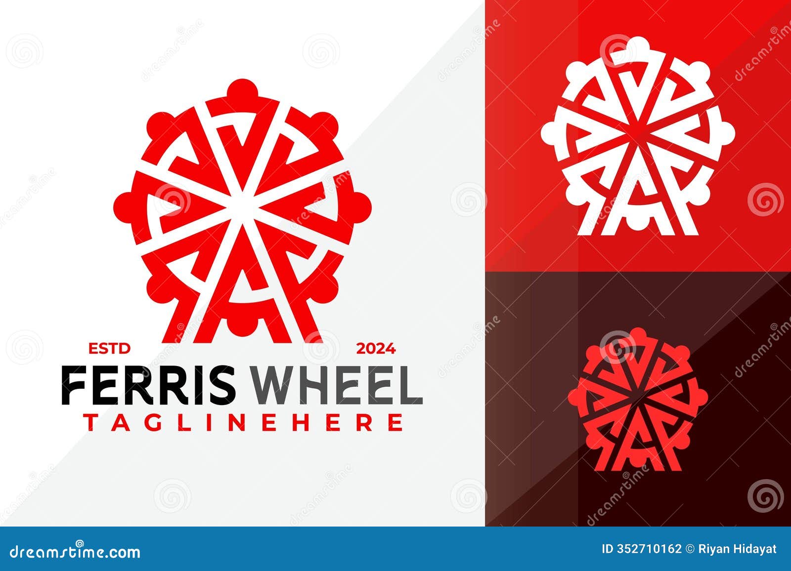Letter a Ferris Wheel Logo Icon Vector Design Illustration Stock ...