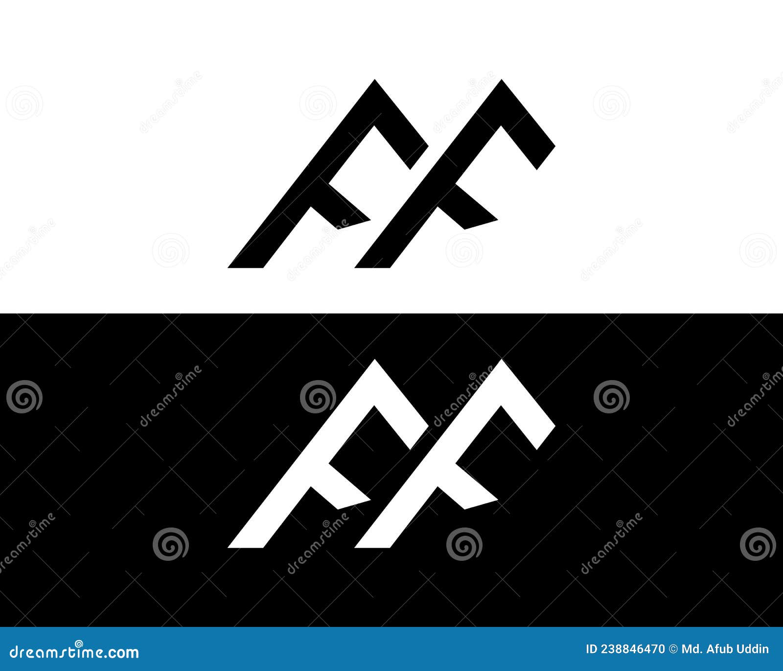 Letter FF Initial Logo Creative Modern Design Stock Vector ...