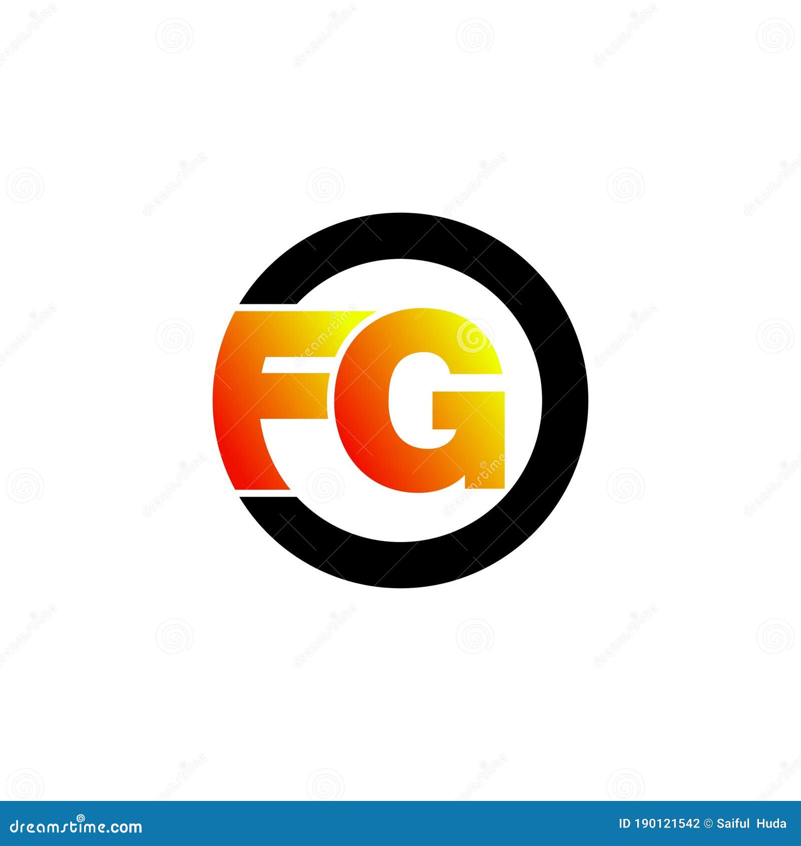 Letter FG Monogram Logo Icon Design Vector. Stock Vector - Illustration ...