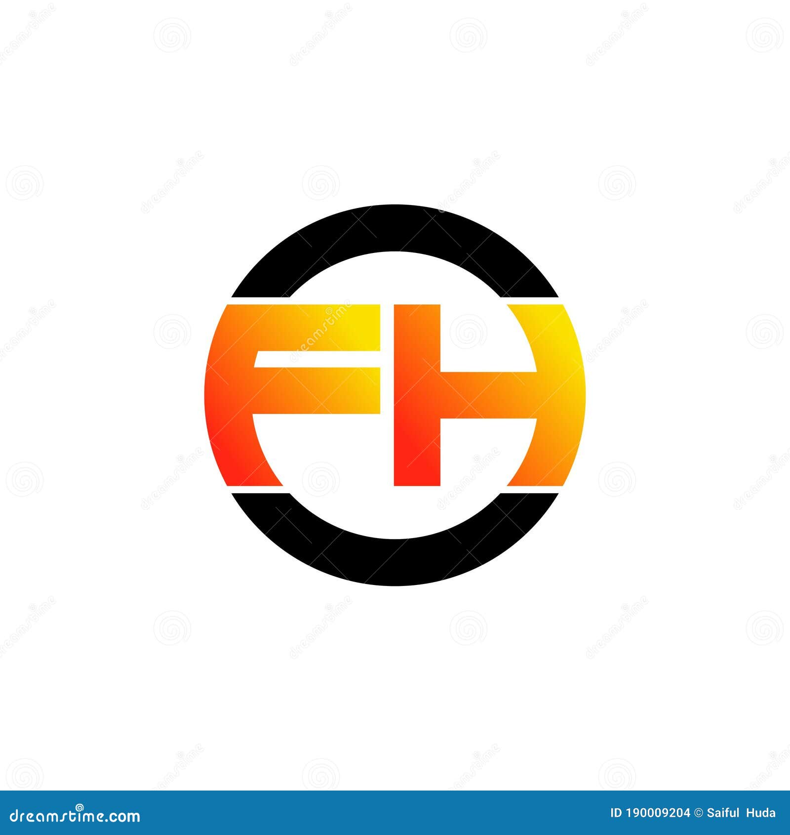 Letter FH Circle Monogram Logo Icon Design Vector. Stock Vector ...