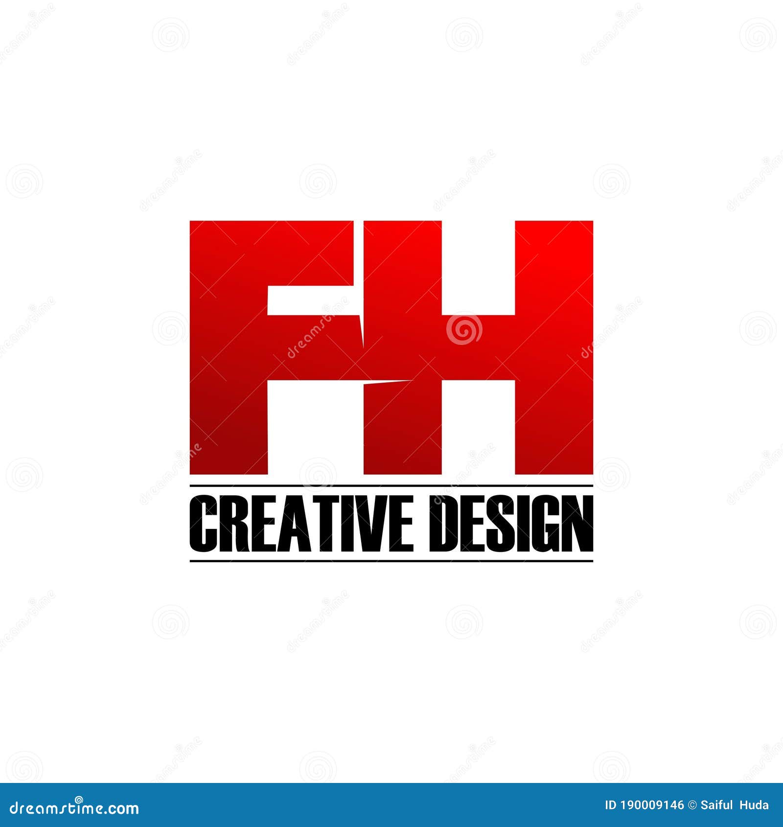 Letter FH Monogram Logo Icon Design Vector. Stock Vector - Illustration ...