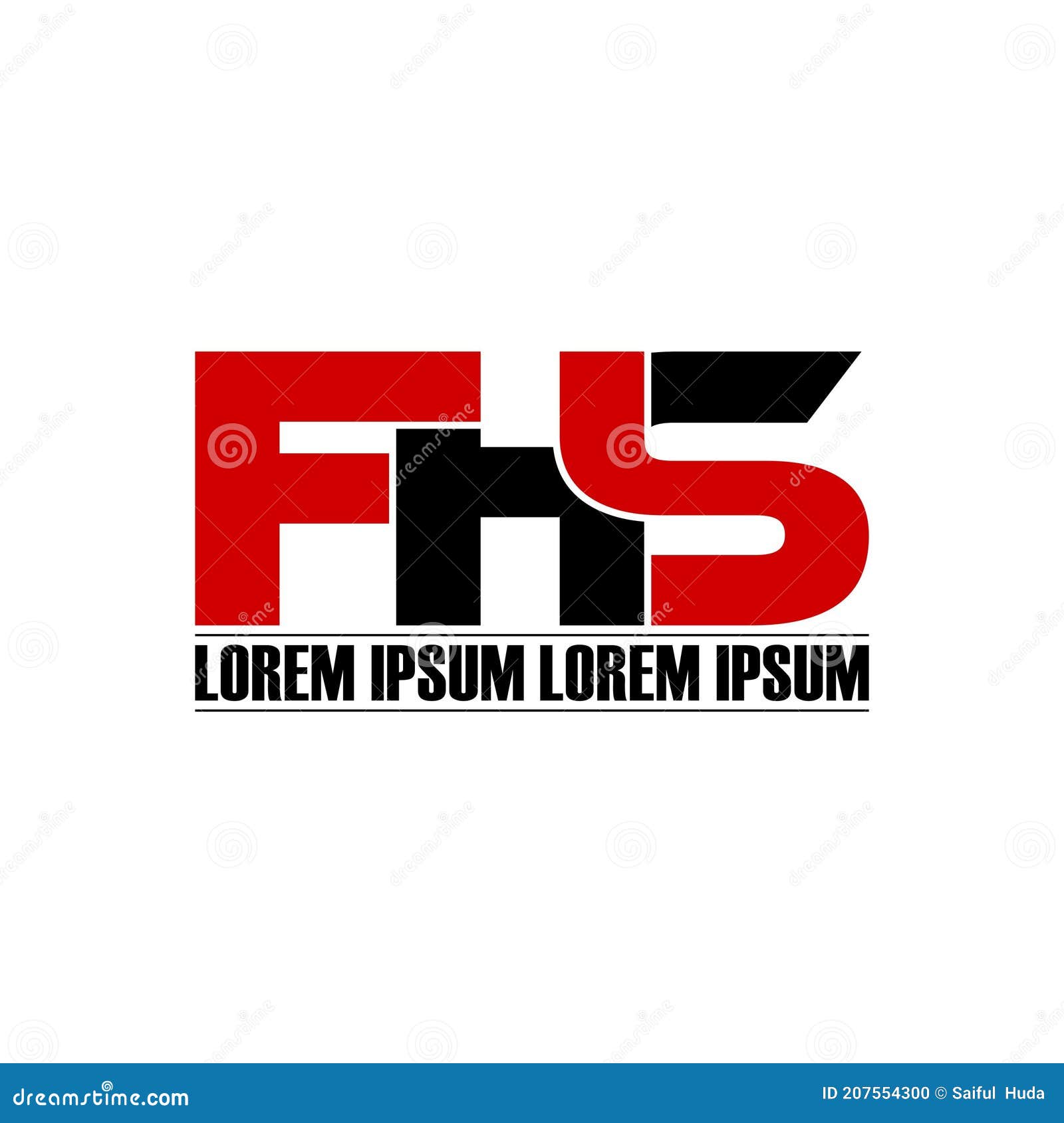 Letter FHS Simple Monogram Logo Icon Design. Stock Vector ...