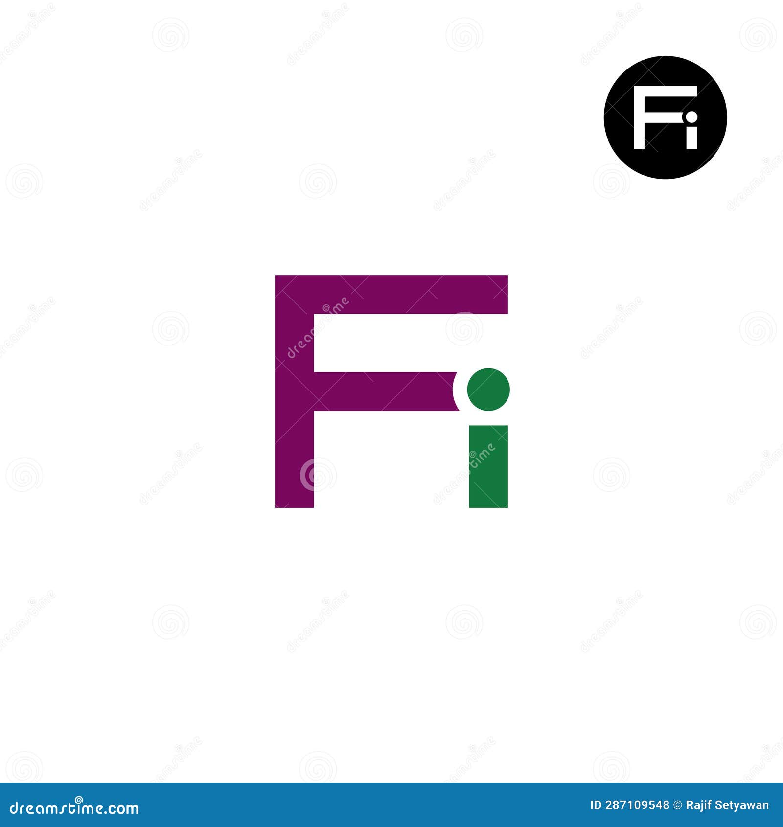 Letter Fi IF Monogram Logo Design Stock Vector - Illustration of ...