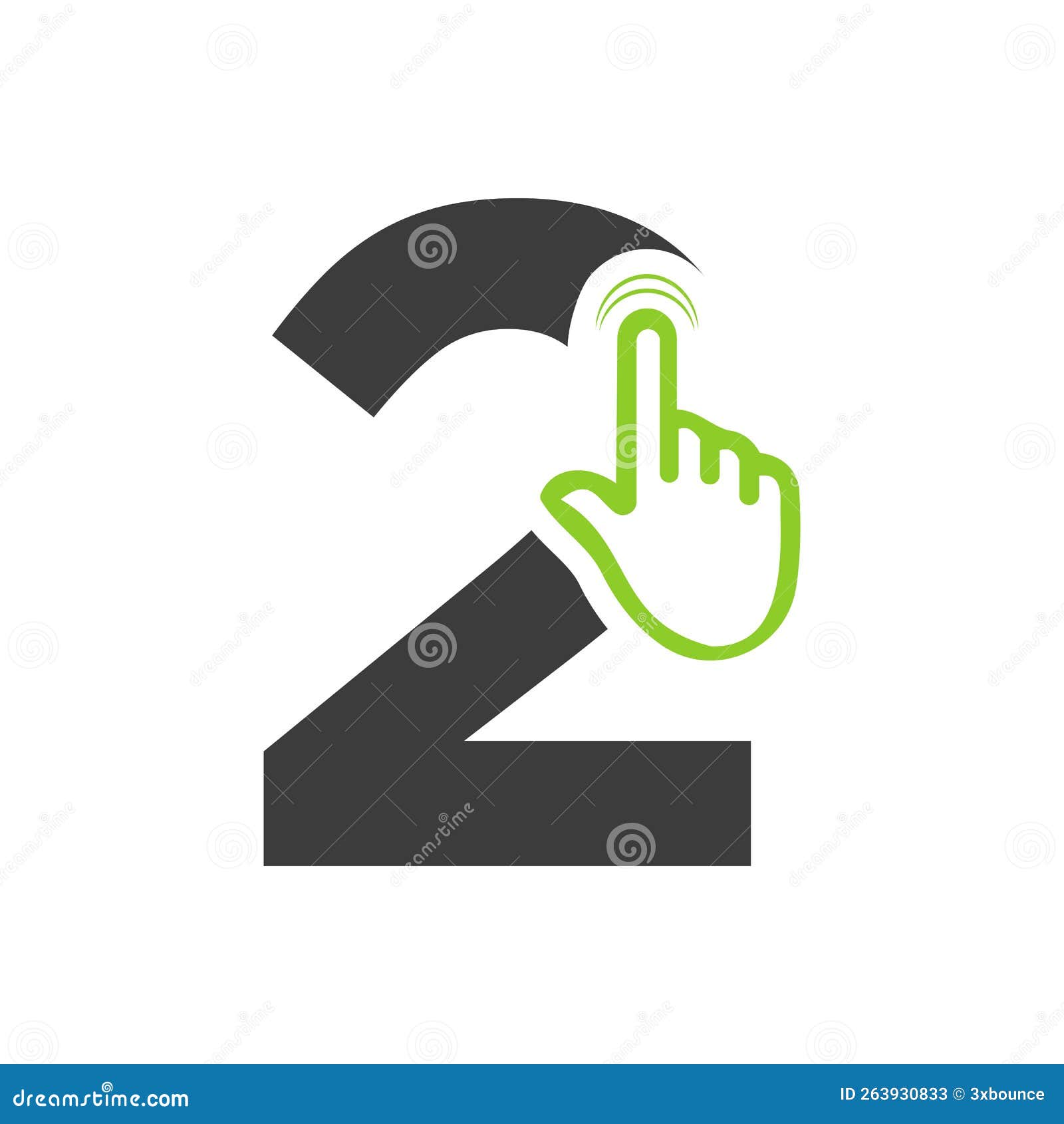Letter 2 Finger Click Logo Vector Template Concept for Technology ...