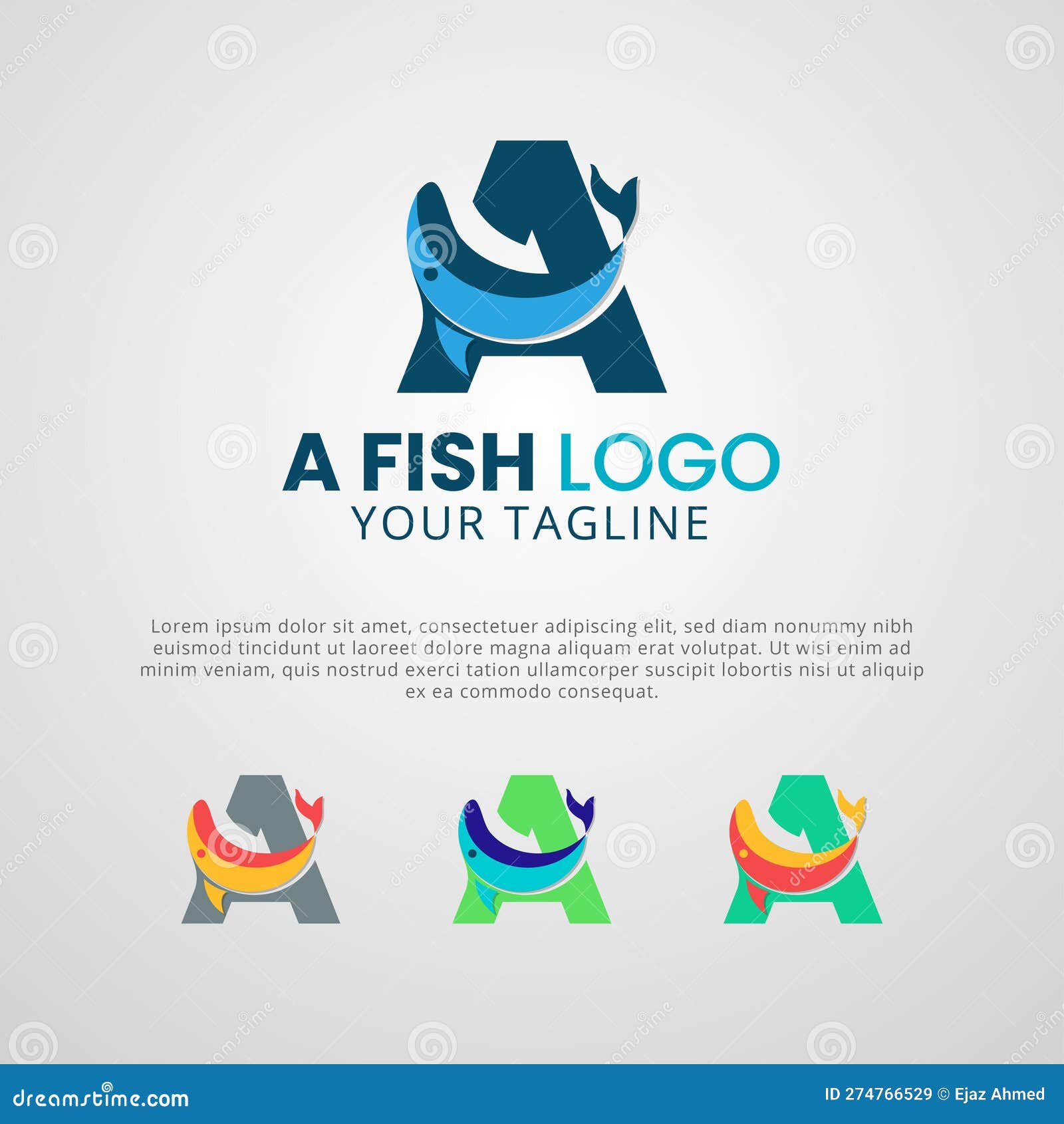 Letter S Two Fish Logo Design Vector Illustration | CartoonDealer.com ...