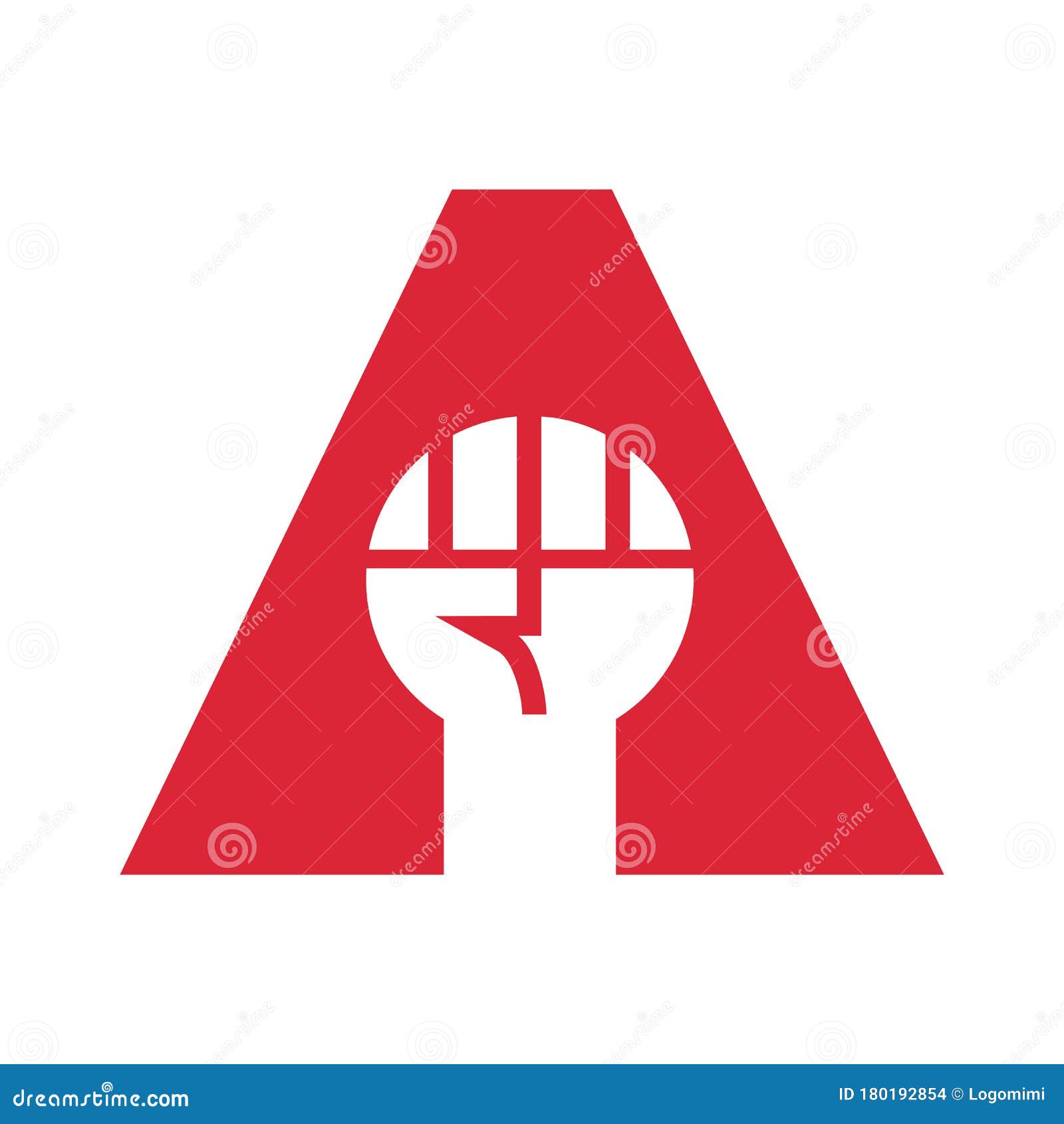 Letter A Fist Logo Icon Design Template, Vector Illsutration ...