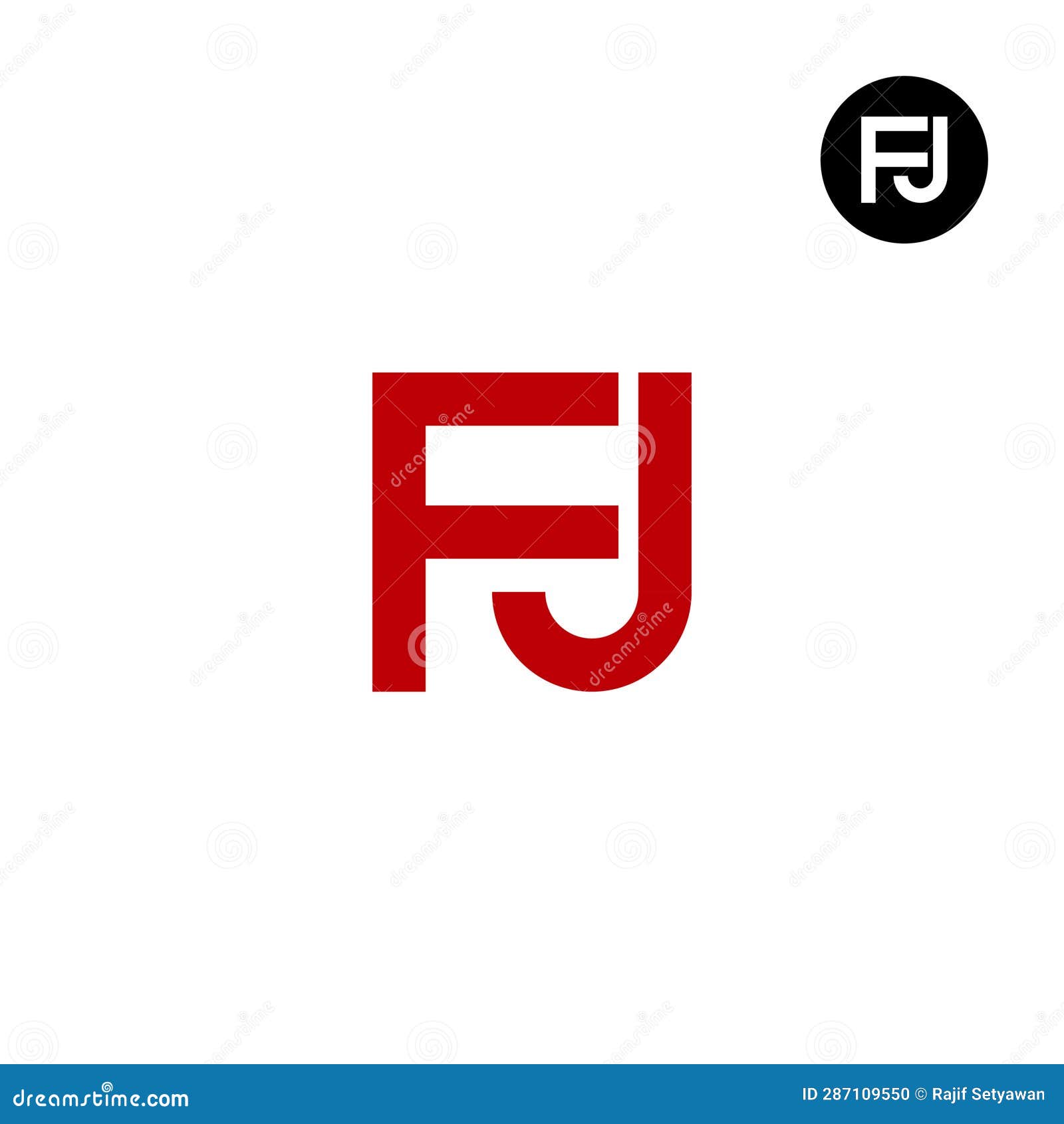 Letter FJ Monogram Logo Design Stock Vector - Illustration of venture ...