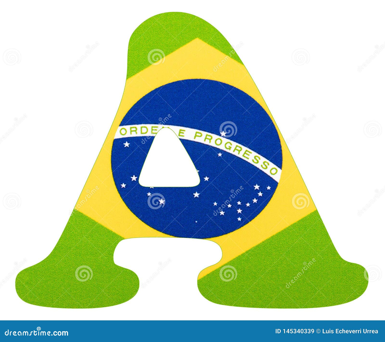 Letter a - Flag of Brazil. White Background Stock Illustration ...