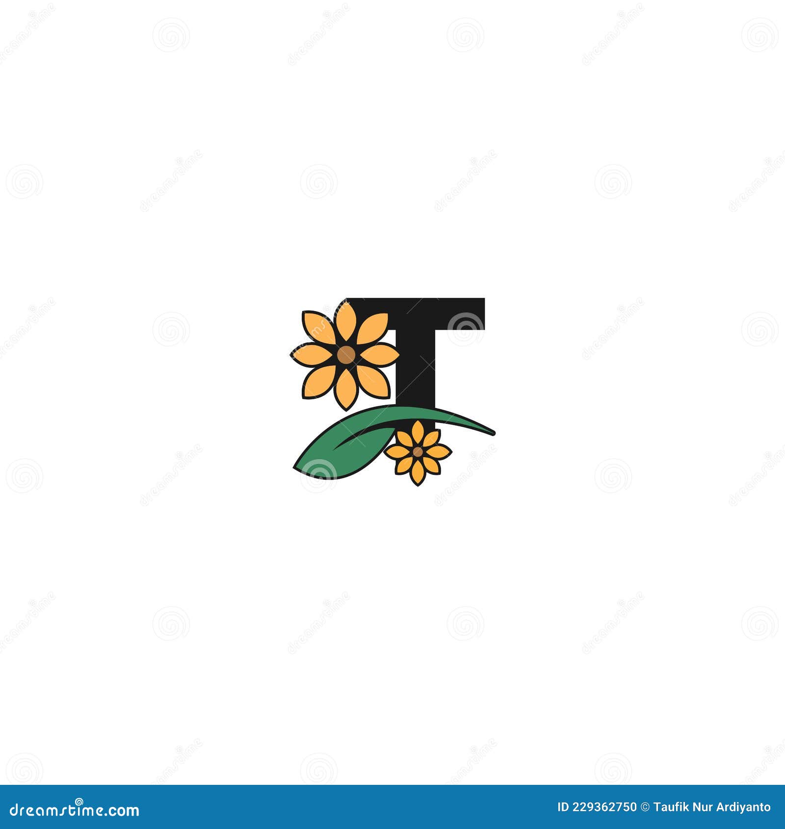 A Letter with Flowers Icon Logo Design Vector Stock Illustration ...