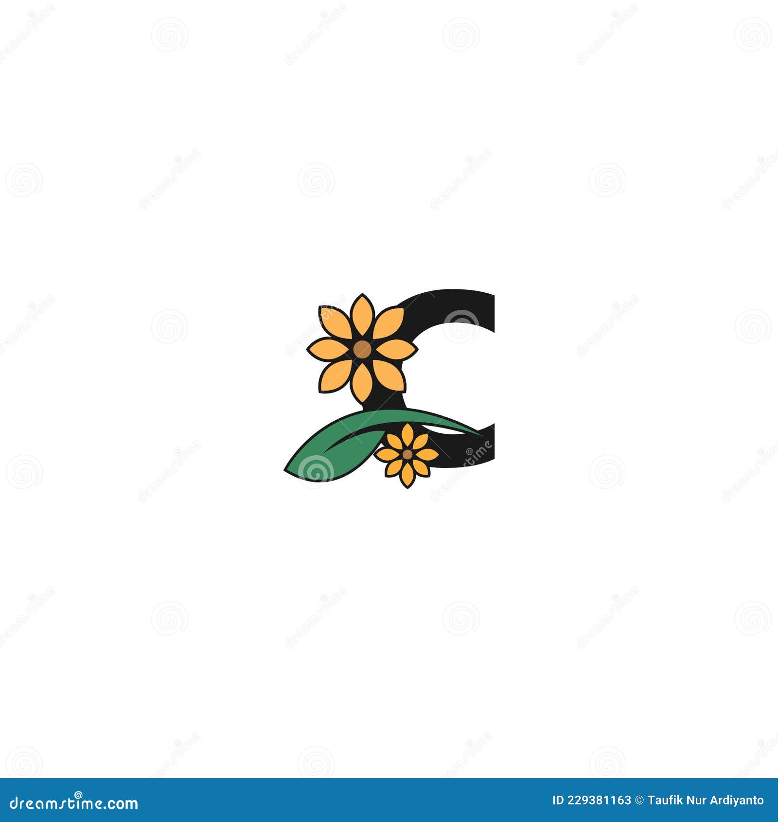 A Letter with Flowers Icon Logo Design Vector Stock Vector ...