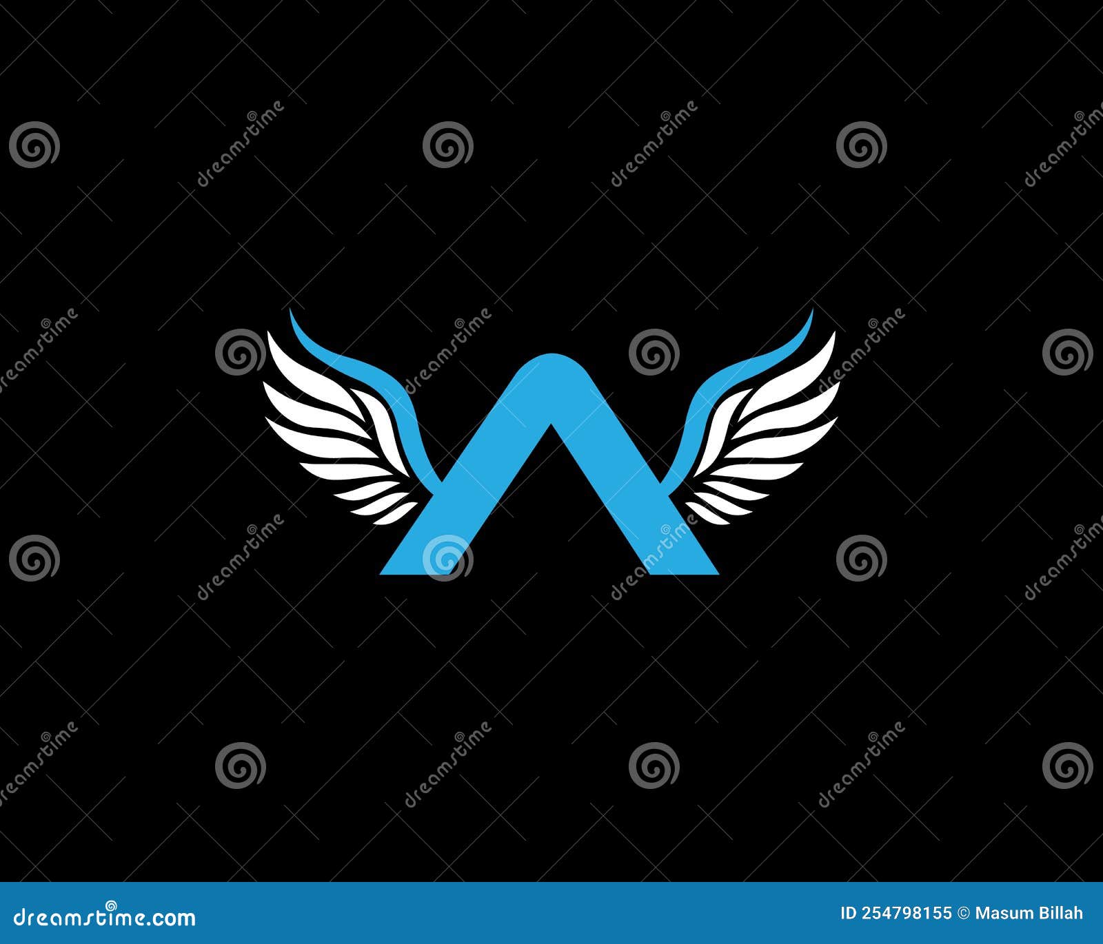 Letter a with Fly Wings Design Element. Stock Vector - Illustration of ...