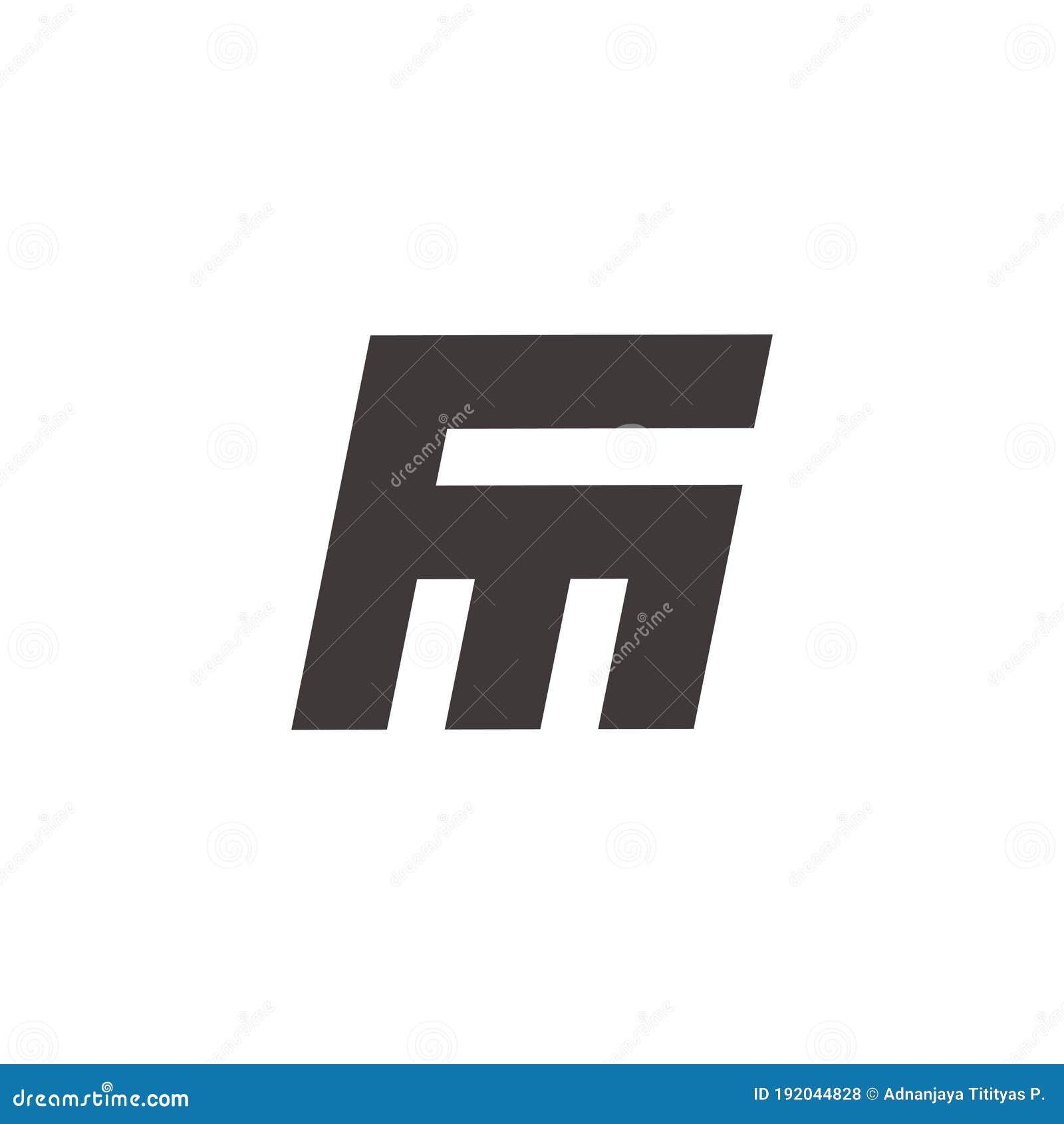 Letter Fm Abstract Simple Geometric Design Logo Vector Stock Vector ...