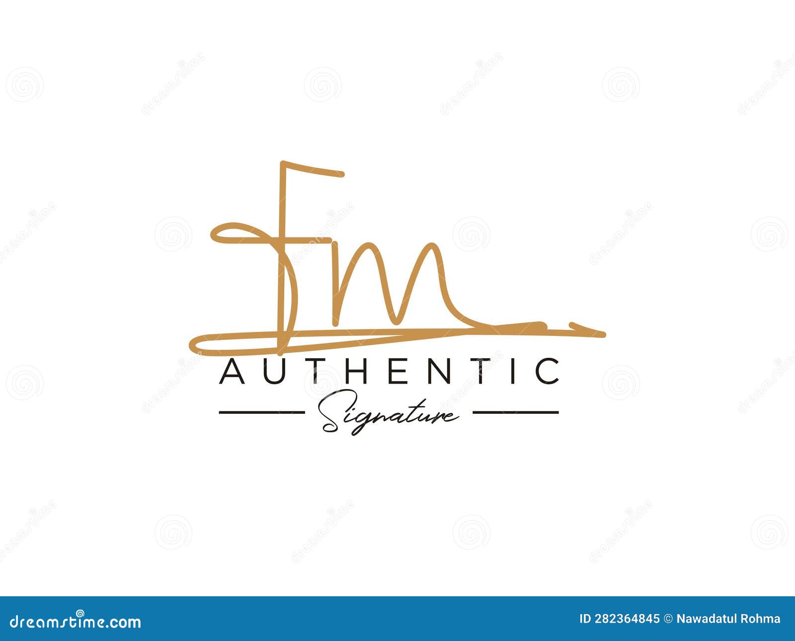 Letter FM Signature Logo Template Vector Stock Vector - Illustration of ...