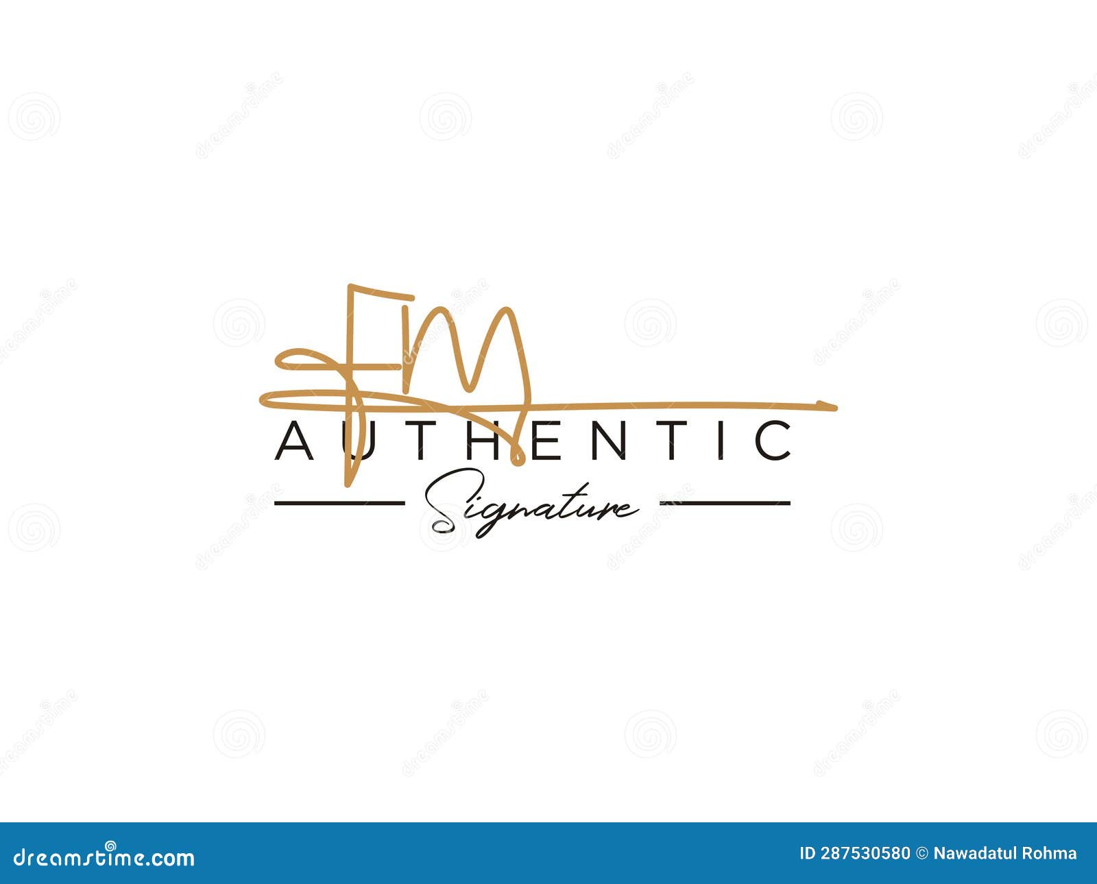 Letter FM Signature Logo Template Vector Stock Vector - Illustration of ...