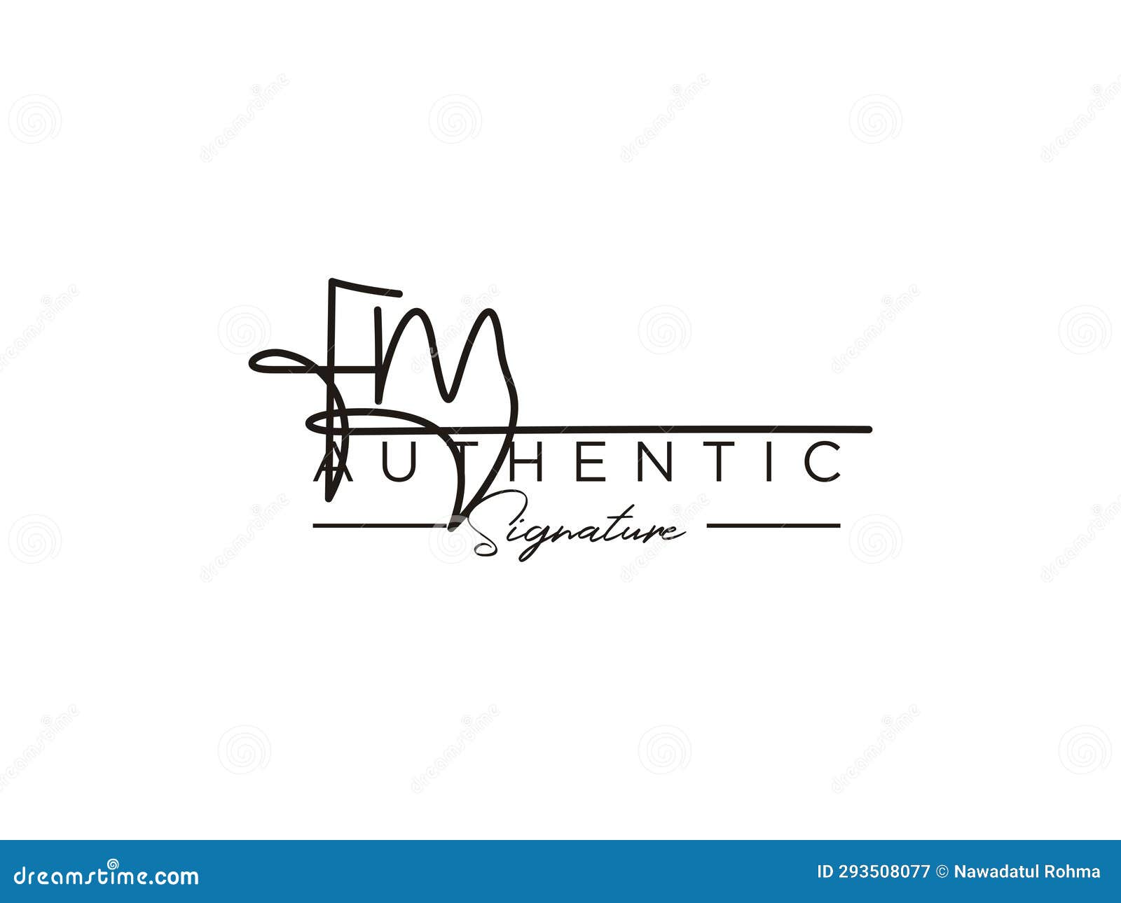 Letter FM Signature Logo Template Vector Stock Vector - Illustration of ...
