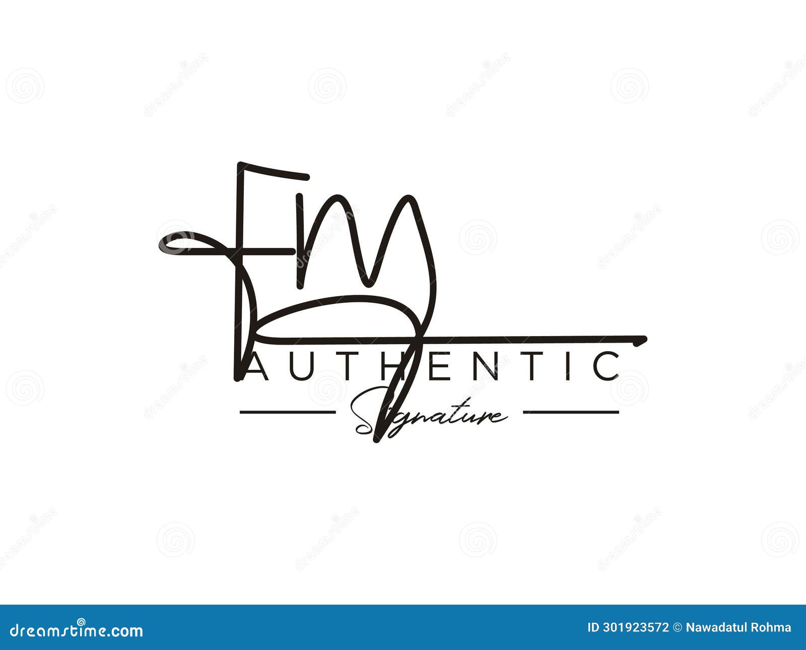 Letter FM Signature Logo Template Vector Stock Vector - Illustration of ...