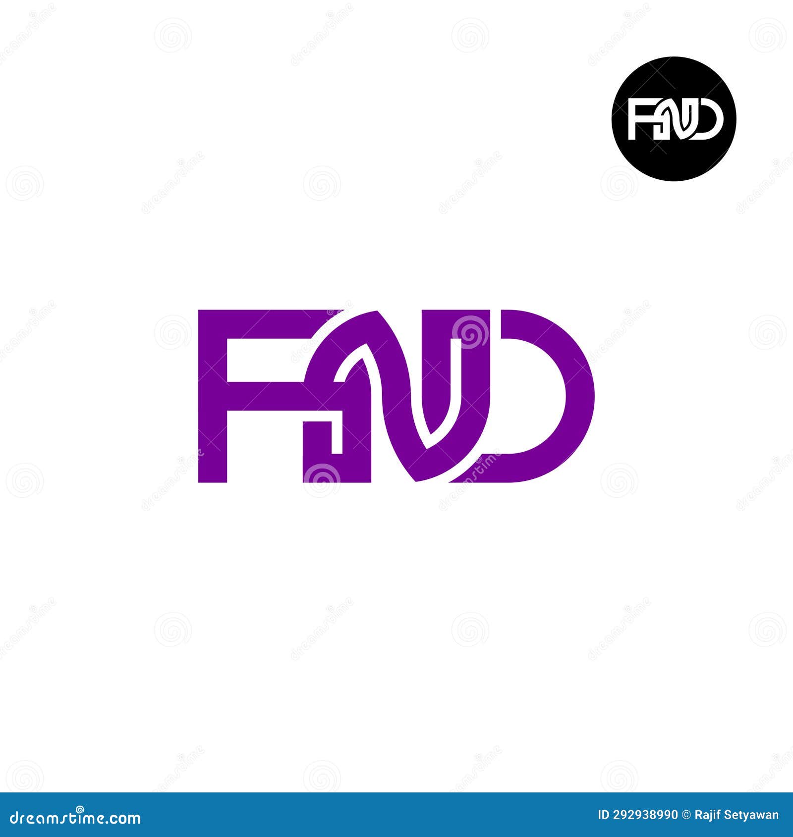 Letter FND Monogram Logo Design Stock Illustration - Illustration of ...