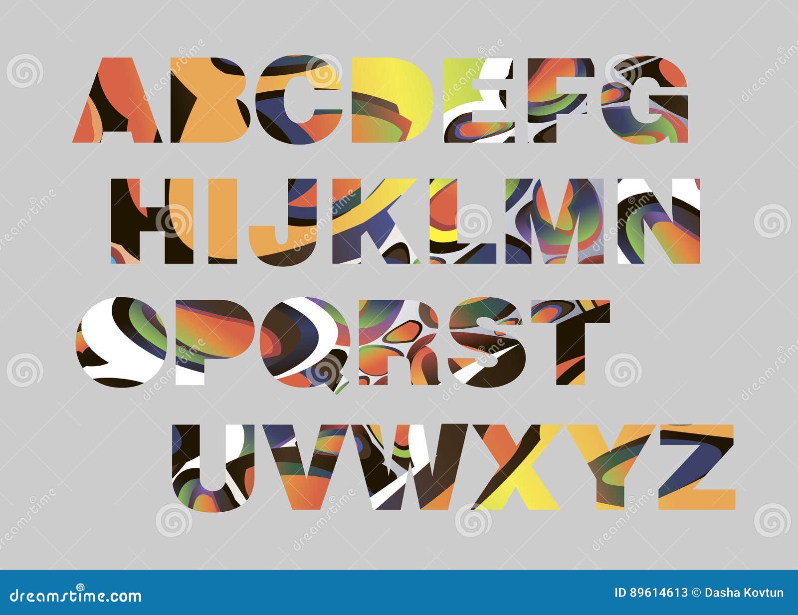 Letter Font Alphabet Text Design Stock Illustration - Illustration of ...