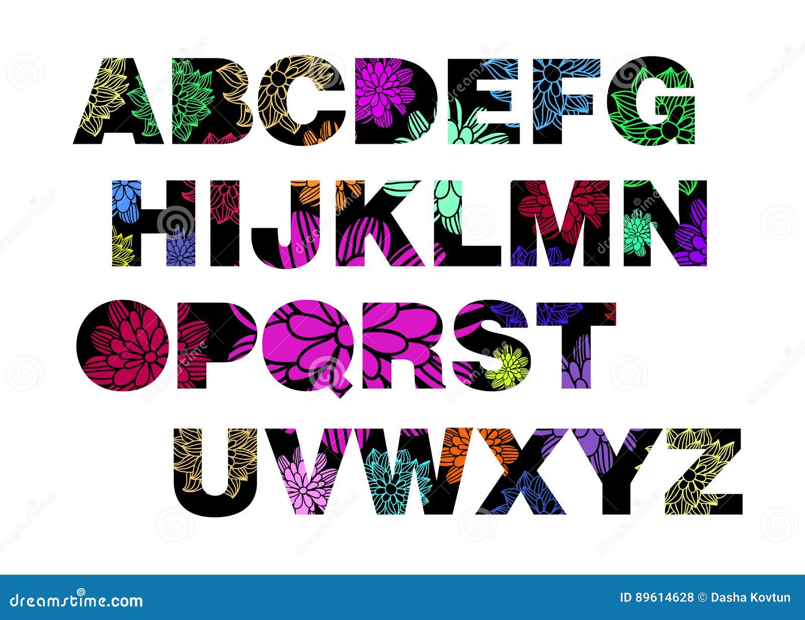 Letter Font Alphabet Text Design Stock Illustration - Illustration of ...
