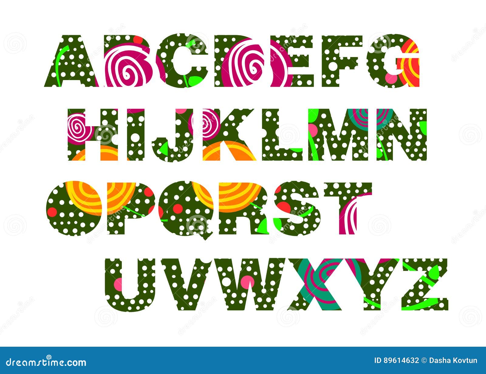 Letter Font Alphabet Text Design Stock Illustration - Illustration of ...