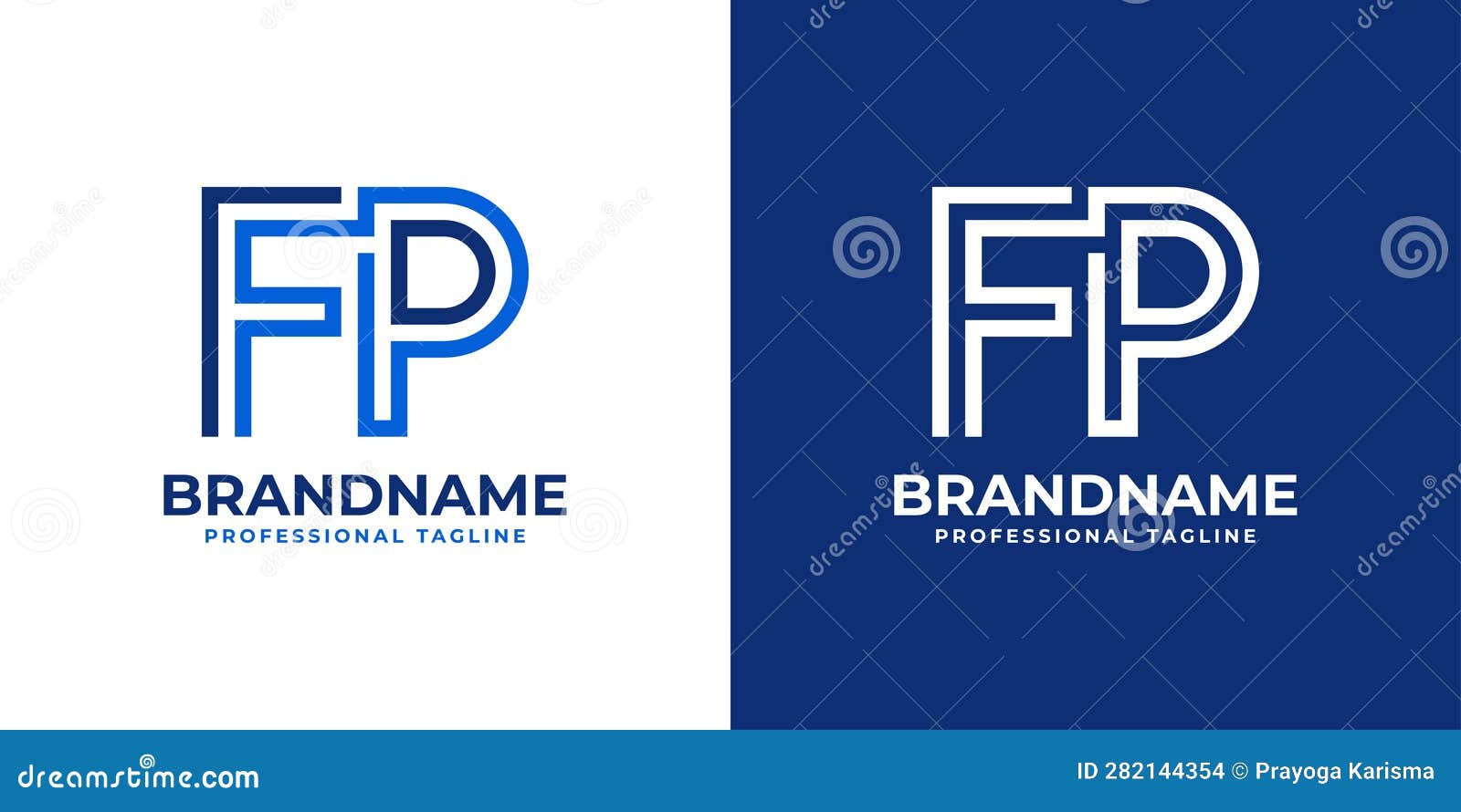 Letter FP Line Monogram Logo, Suitable for Any Business with FP or PF ...