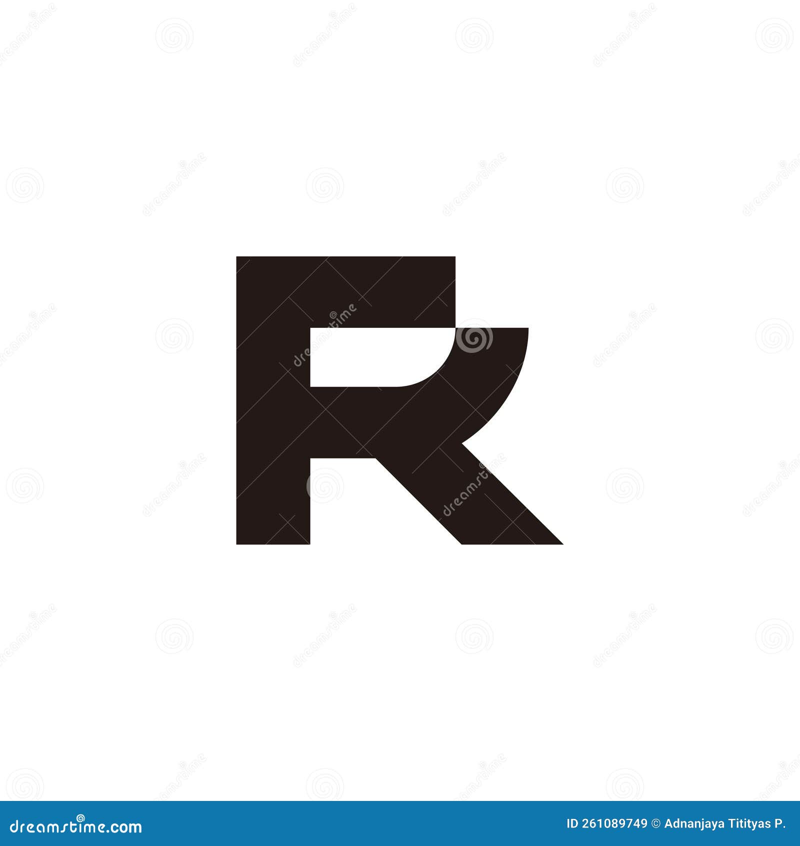 Letter Fr Simple Geometric Black Logo Vector Stock Vector ...