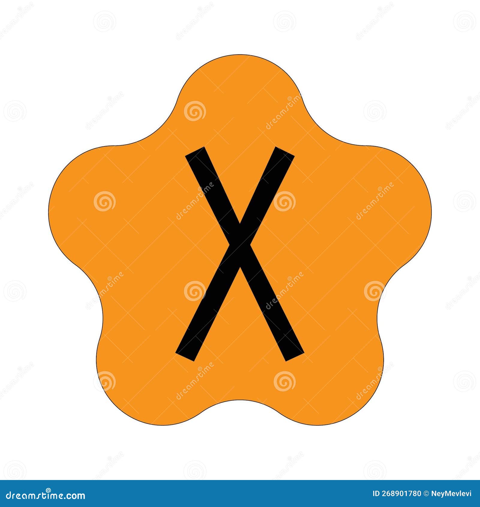 Letter X with a Frame of Orange Flower Petals Stock Illustration ...