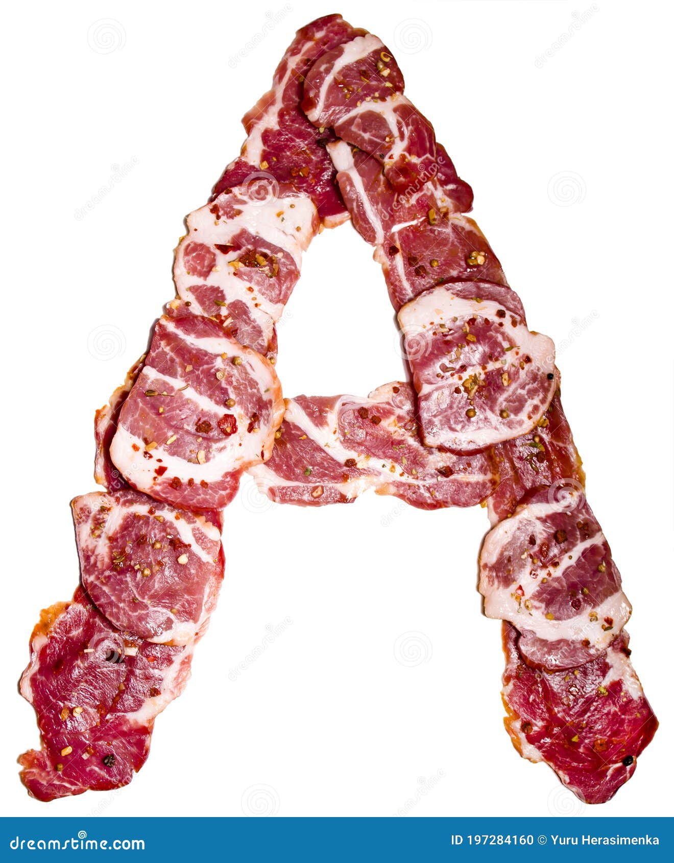Letter a. Fresh Meat Alphabet. Conceptual Font for Design. Stock Photo ...