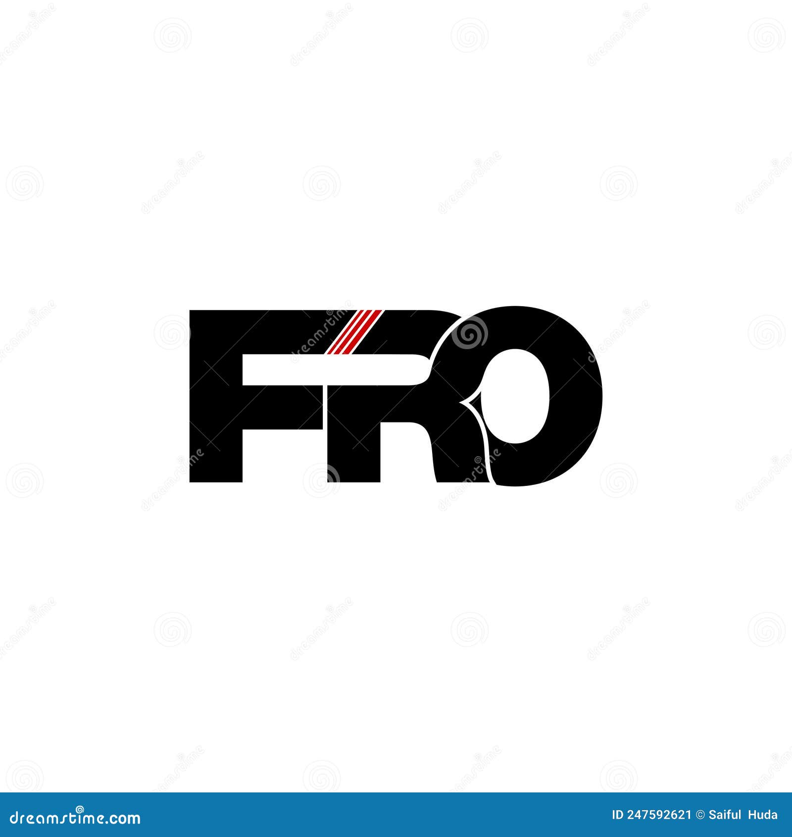 Letter FRO Simple Monogram Logo Icon Design. Cartoon Vector ...