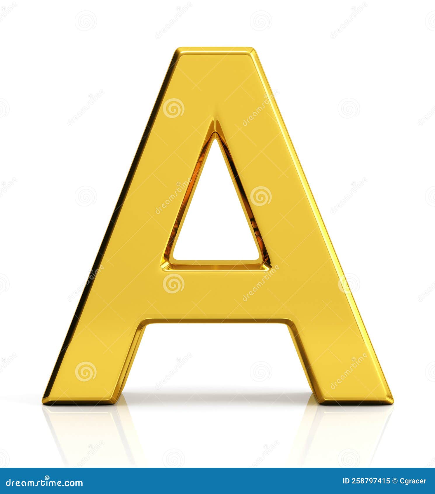 Letter a. Front View. 3d Render Stock Illustration - Illustration of ...
