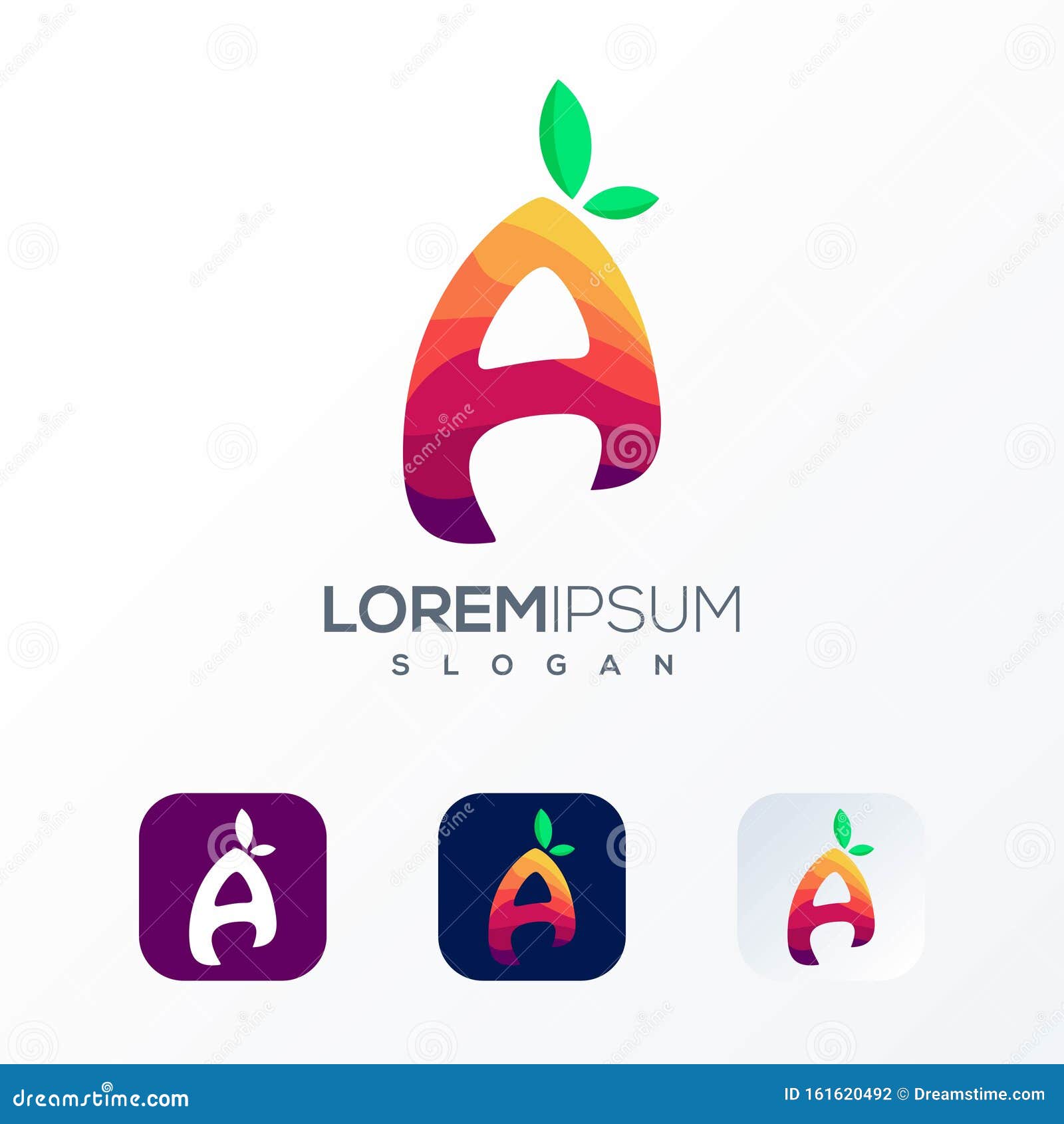 Letter Fruit Logo Design Ready To Use Stock Vector - Illustration of ...