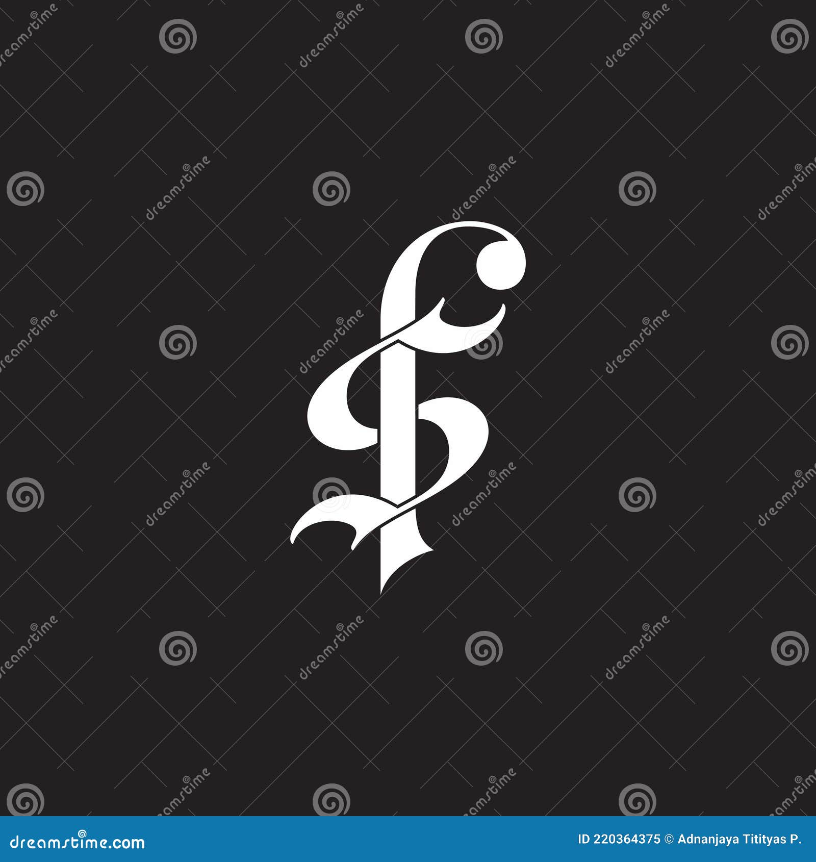 Letter Fs Simple Linked Overlapping Flat Logo Vector Stock Vector ...