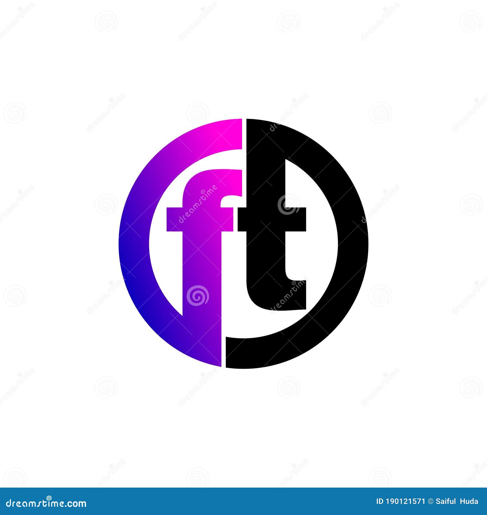 Letter FT Monogram Logo Icon Design Vector. Stock Vector - Illustration ...